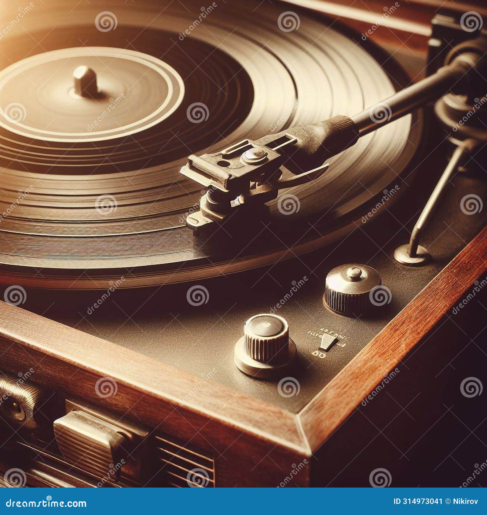 Vinyl Player Plays a Record. Generated AI Stock Illustration ...