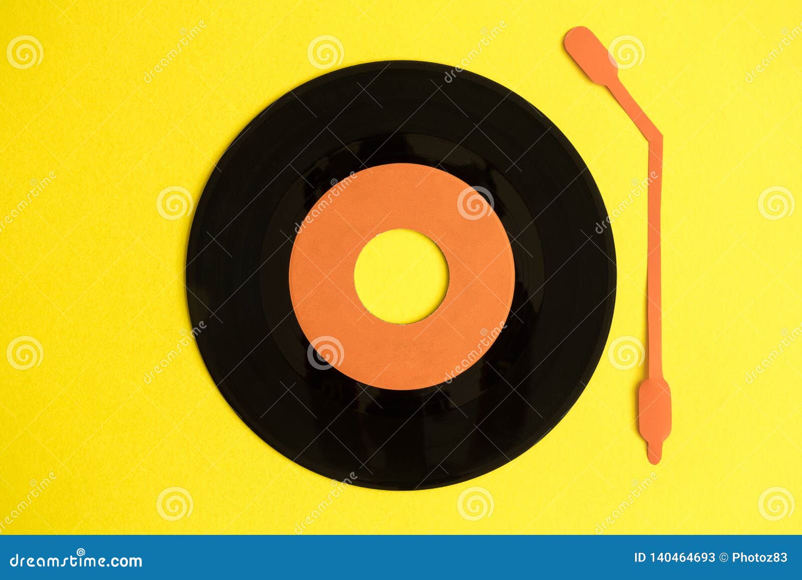 Vinyl Record Abstract Isolated on Yellow Stock Image - Image of ...