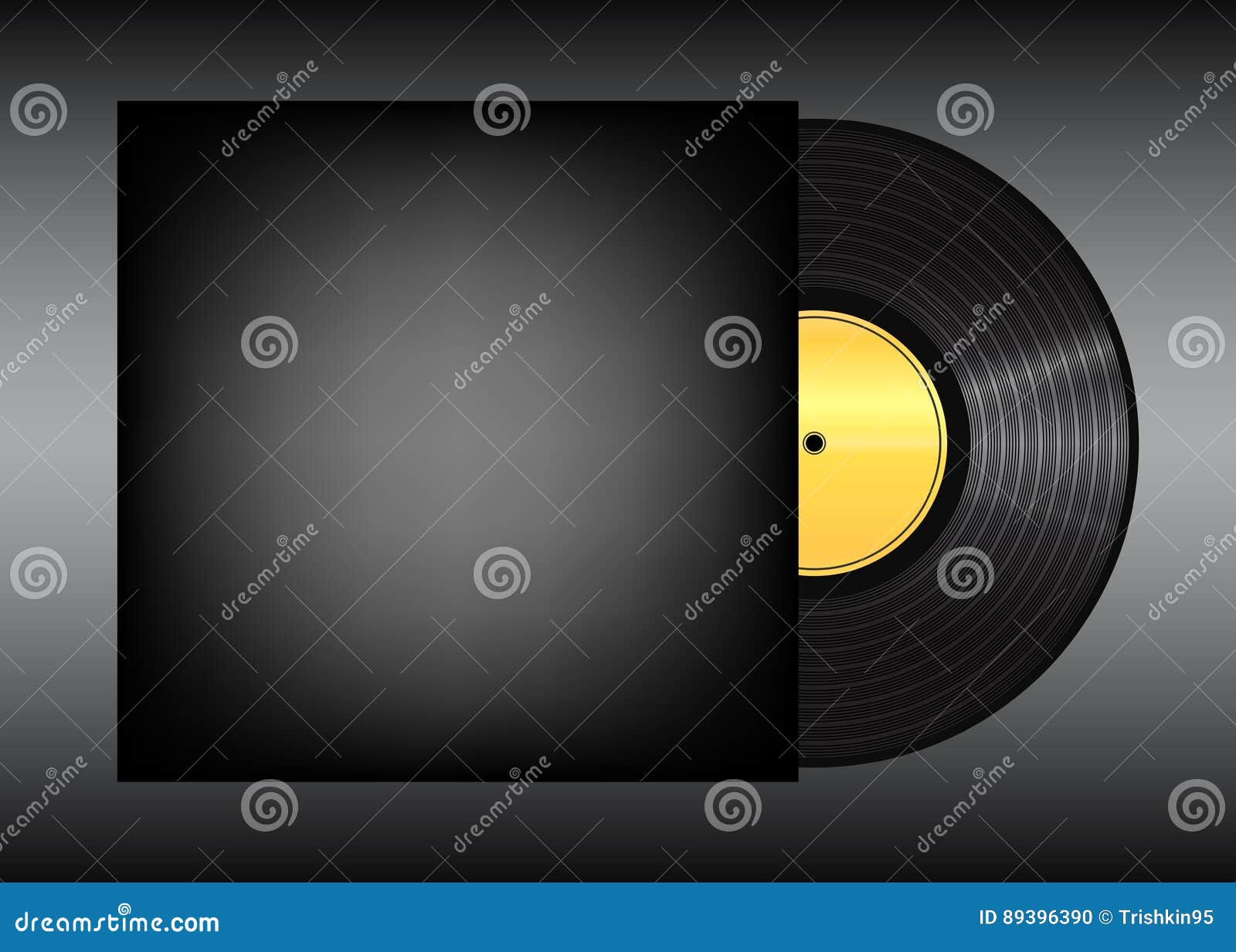 Vinyl Record on Black Background . Eps 10 Illustration Stock ...