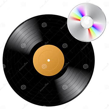 Vinyl record and CD stock vector. Illustration of circle - 6644645
