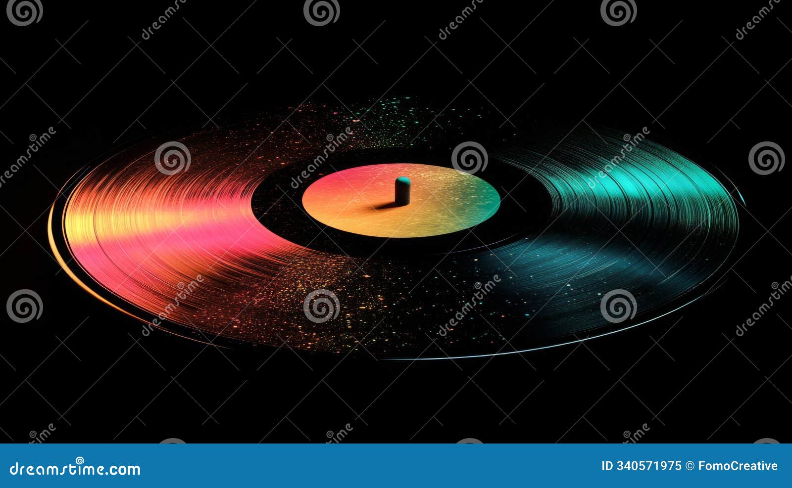 A Vinyl Record with a Colorful Gradient and Specks of Dust Stock ...