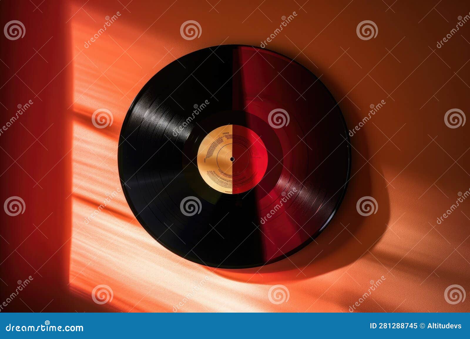 Vinyl Record with Contrasting Light and Shadow Stock Image - Image of ...