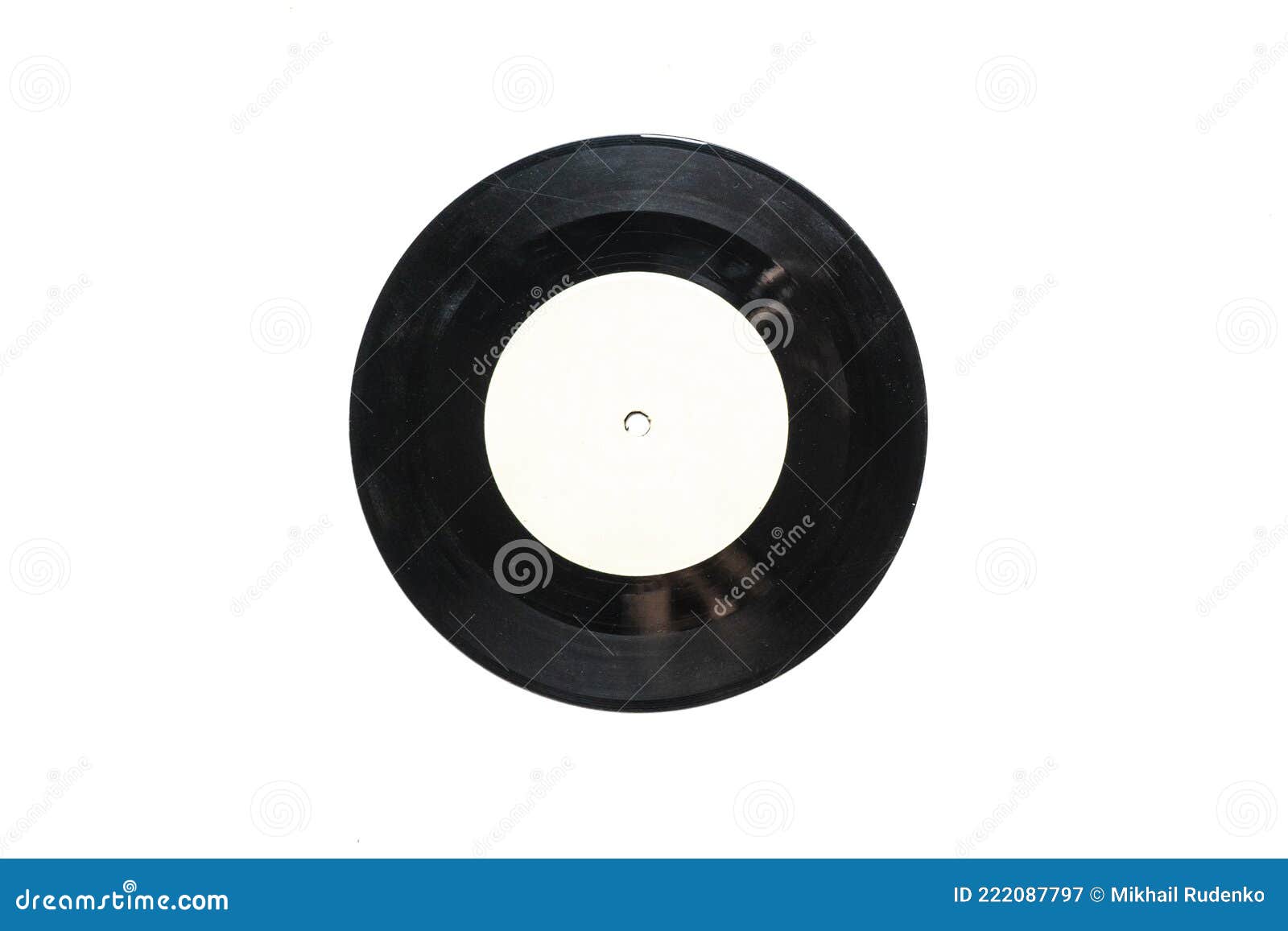 Vinyl Record Disc with Label Isolated on White Surface B Stock Image ...