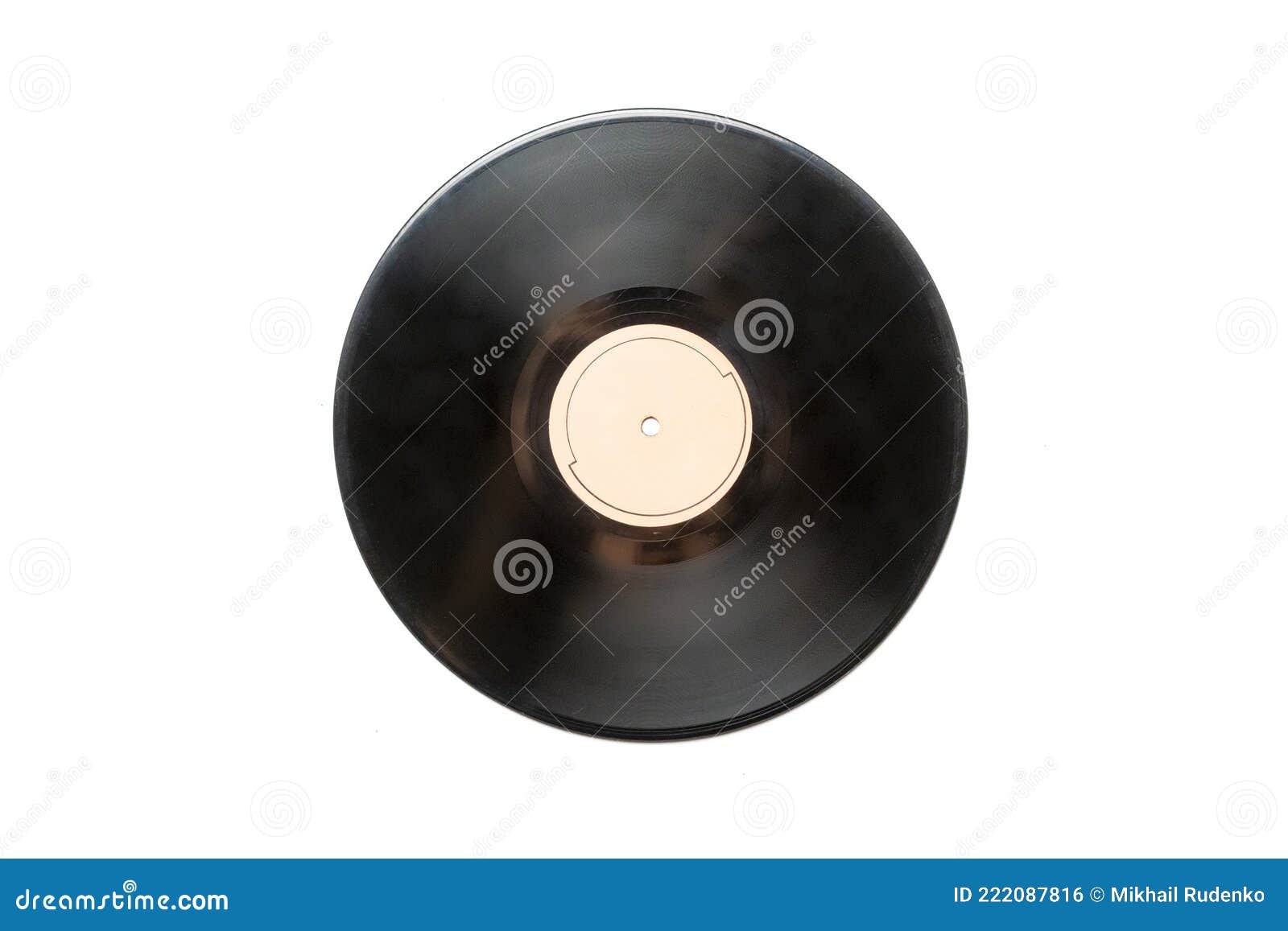 Vinyl Record Disc with Label Isolated on White Surface B Stock Photo ...