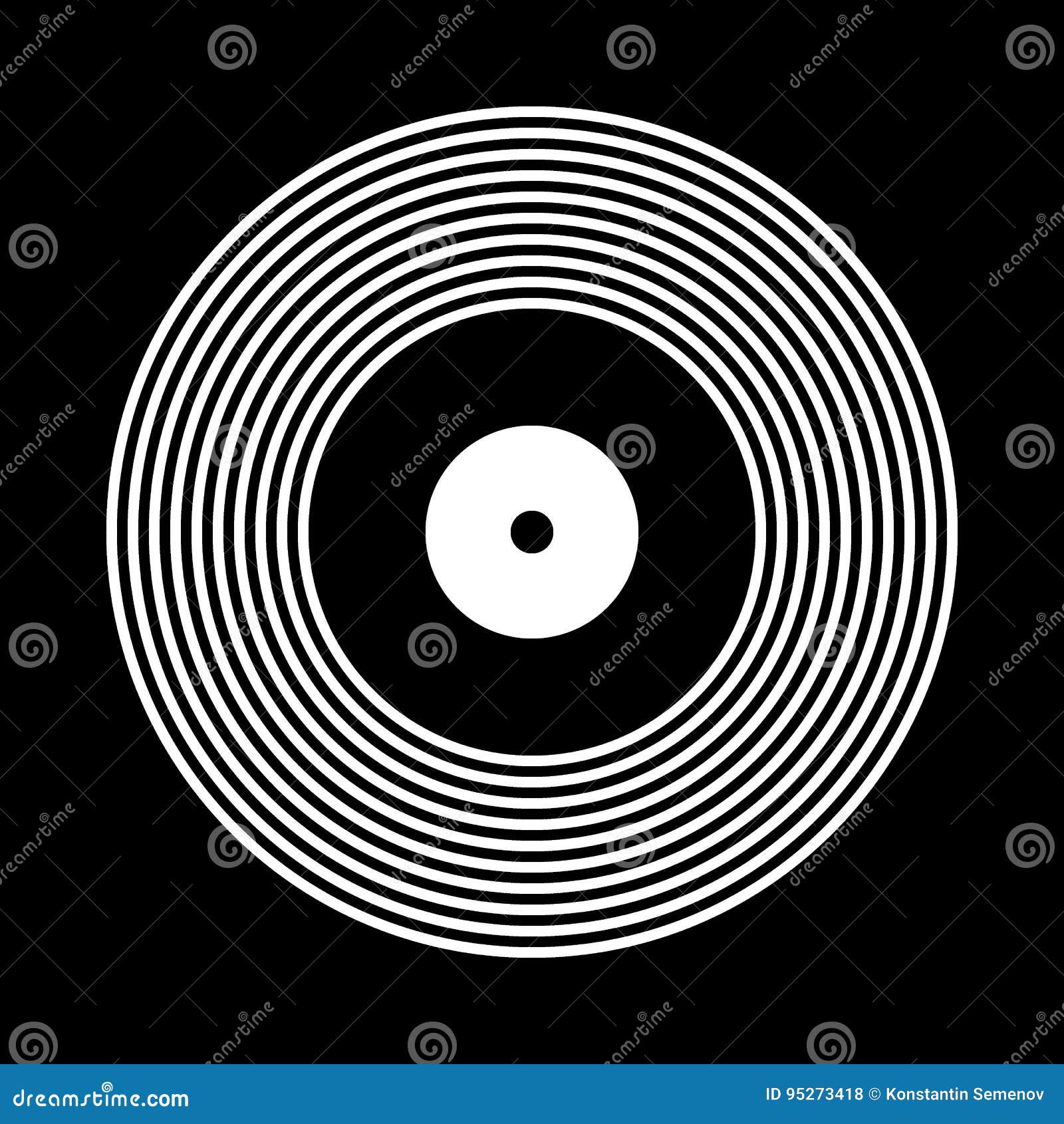 Vinyl record icon. stock illustration. Illustration of analog - 95273418