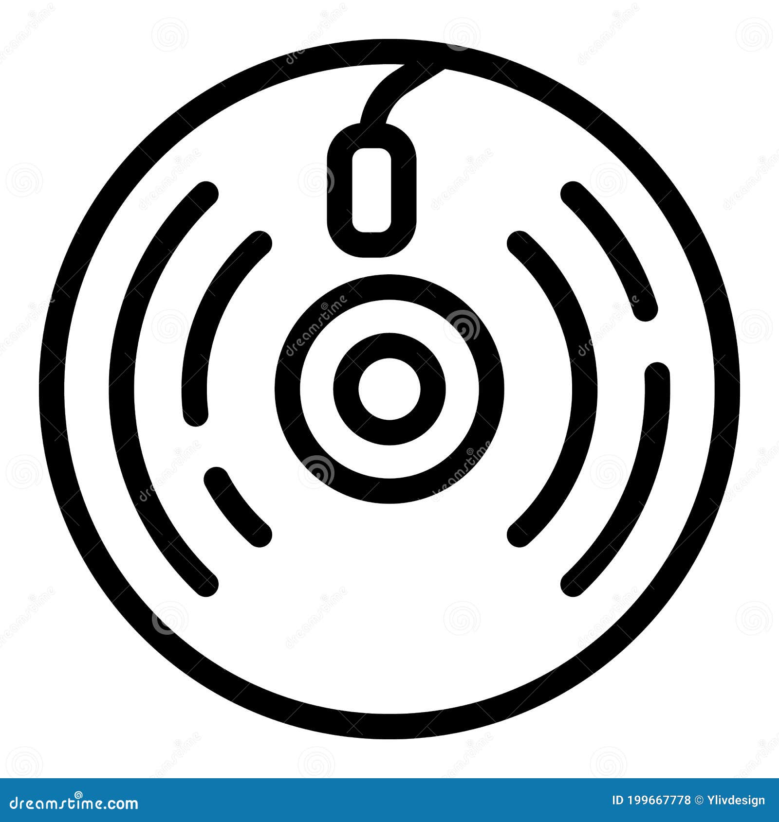 Vinyl Record Icon, Outline Style Stock Vector - Illustration of black ...