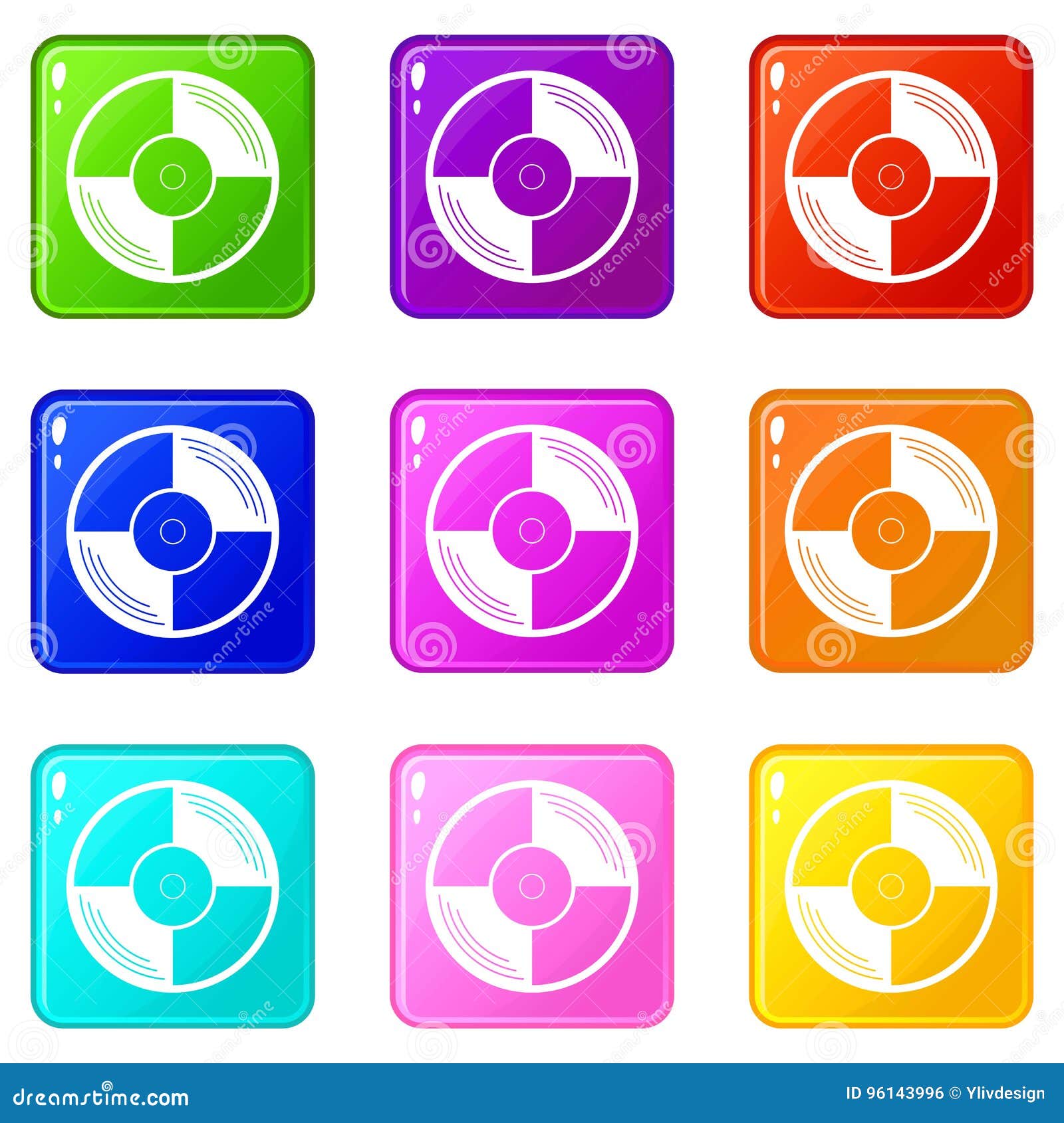 Vinyl record icons 9 set stock vector. Illustration of color - 96143996