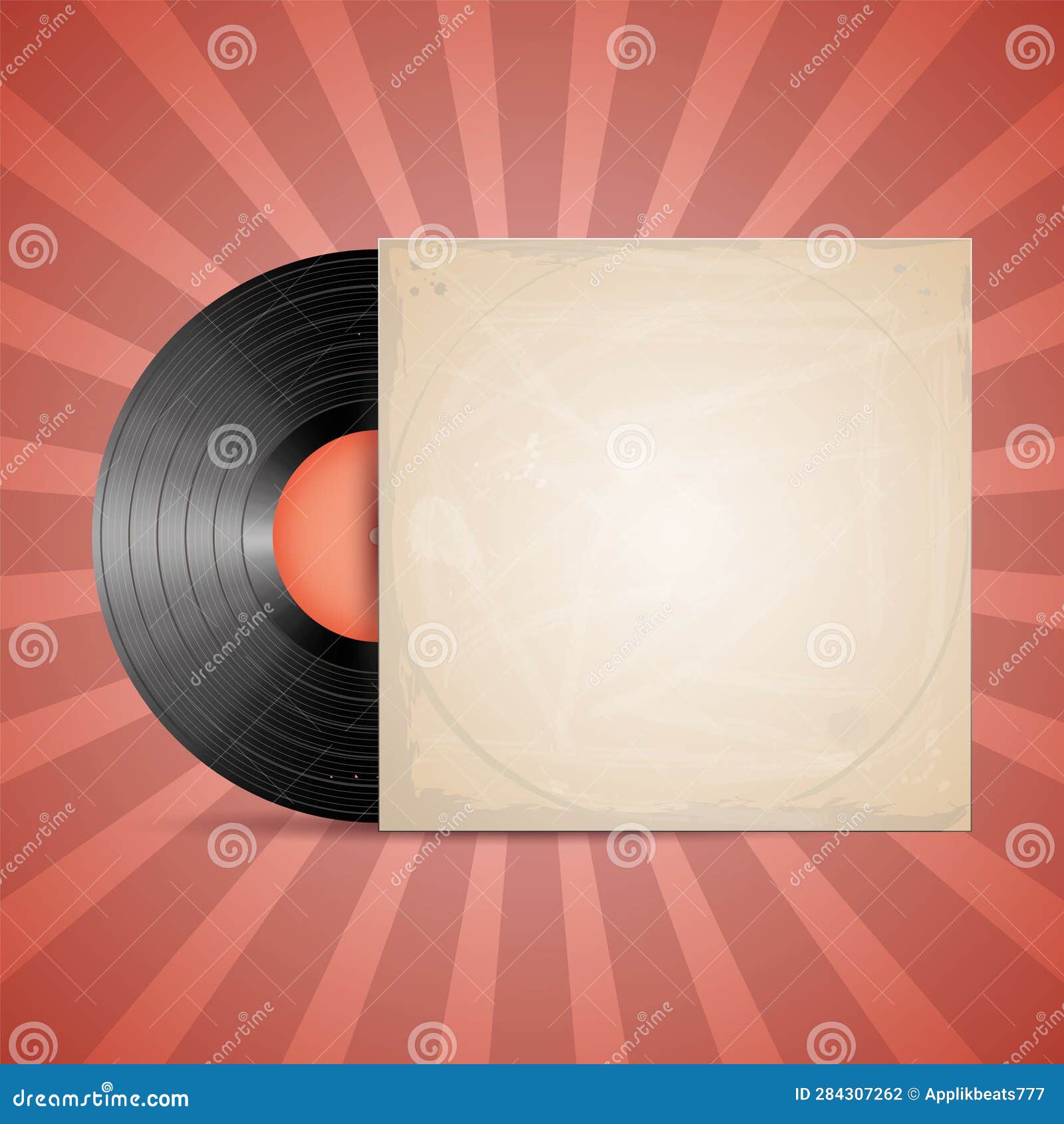 Vinyl record label stock vector. Illustration of gramophone - 284307262