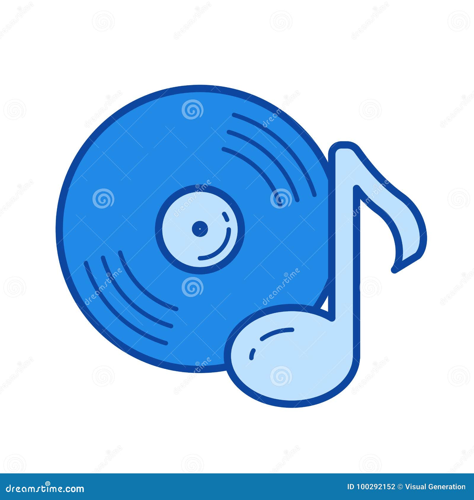 Vinyl record line icon. stock vector. Illustration of minimal - 100292152