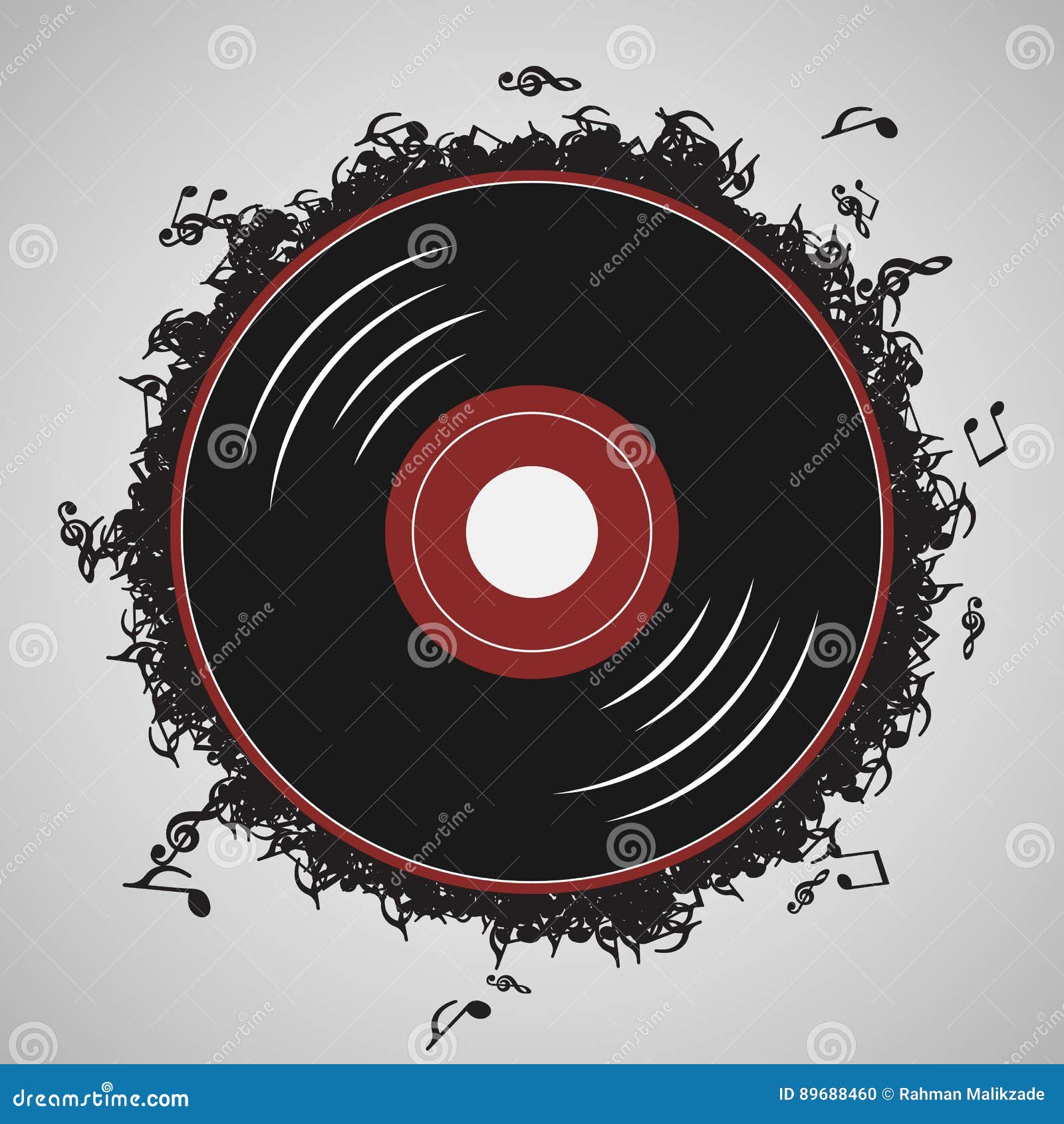 Vinyl Record Music Notes - Ä°llustration Vector Stock Vector ...