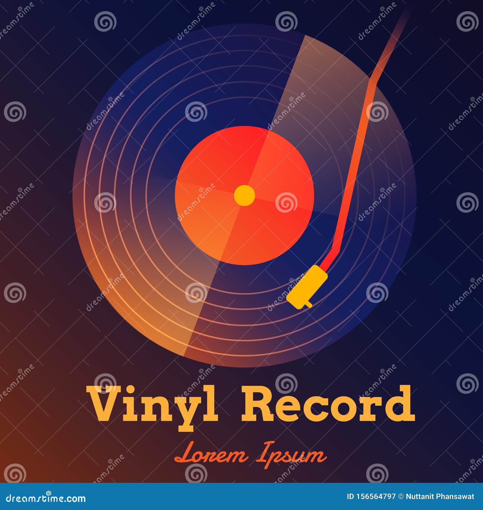 Vinyl Record Music Vector Abstract with Gradient Background Graphic ...