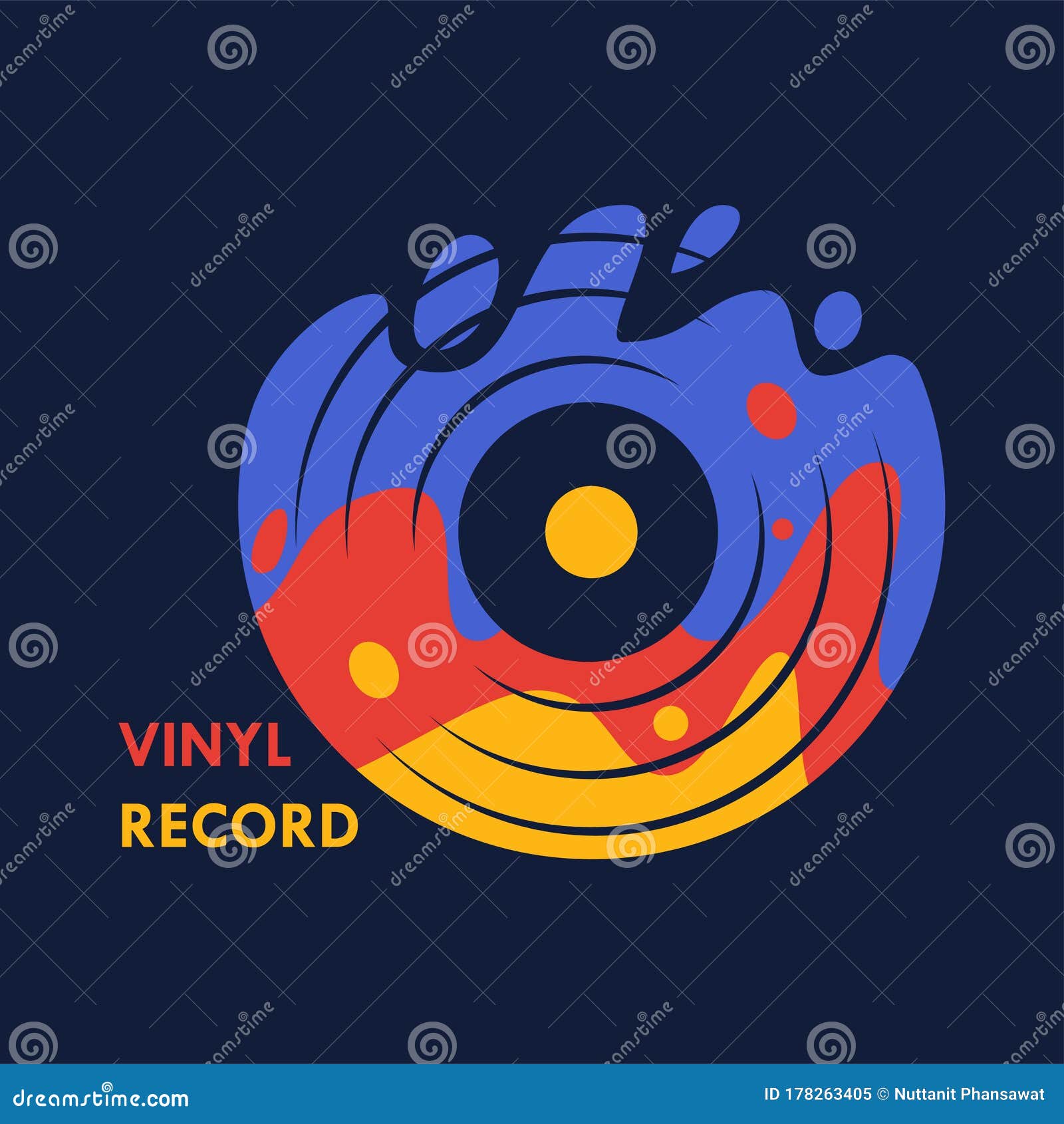 Vinyl Record Music Wave Abstract Vector Colorful Background Graphic ...