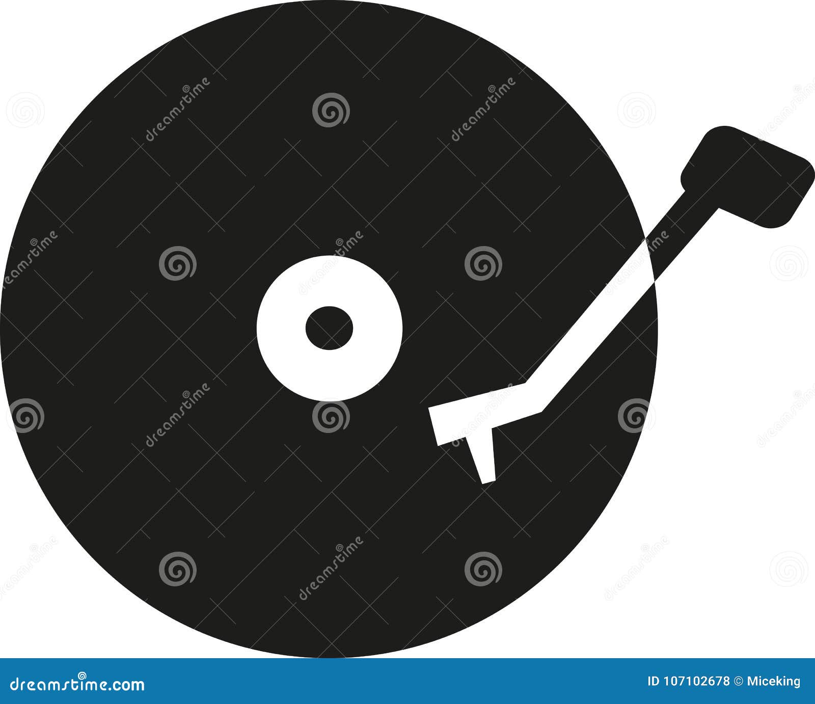 Vinyl record player icon stock vector. Illustration of techno - 107102678