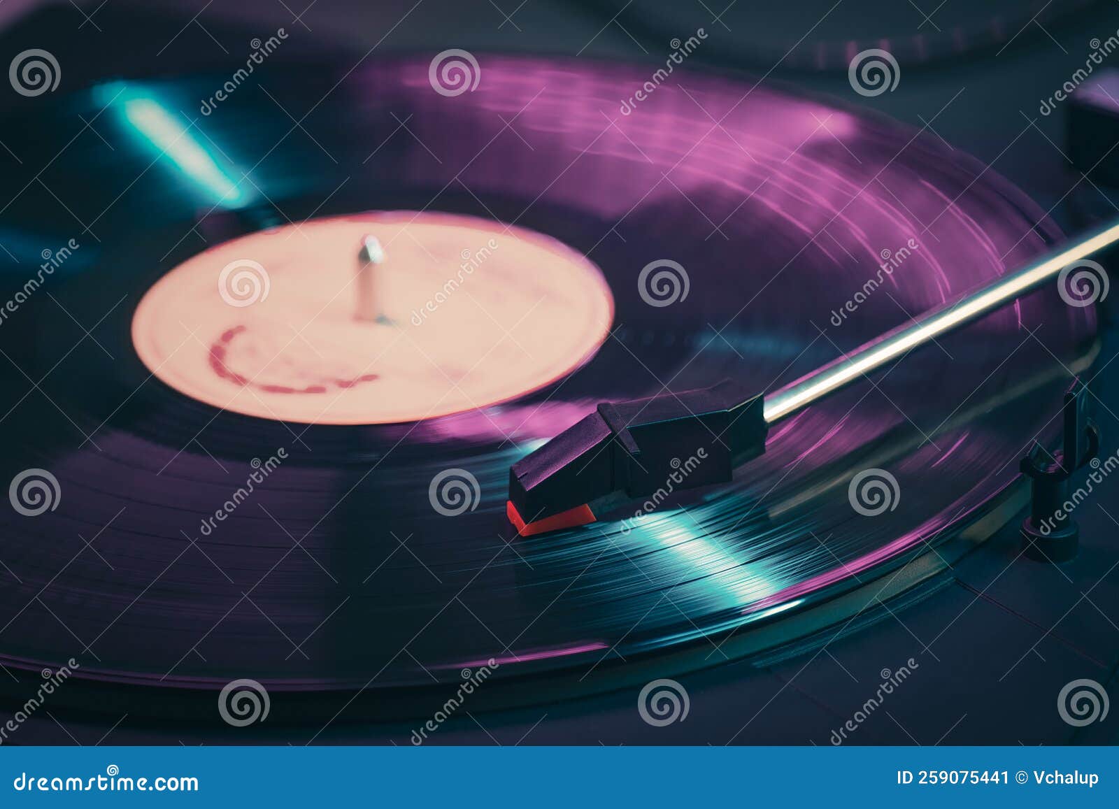 Vinyl Record Player is Playing Sound from LP Album. Stock Image - Image ...