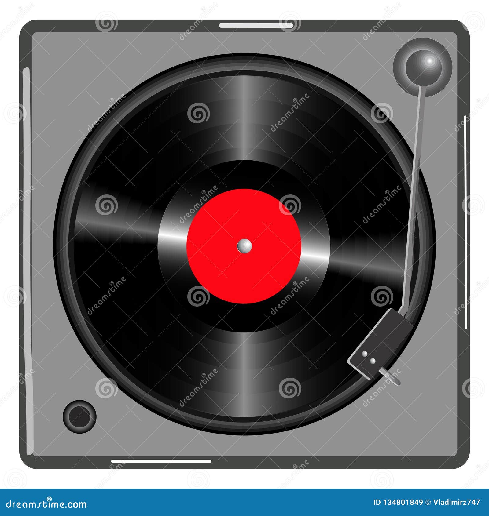 Vinyl record player stock vector. Illustration of isolated - 134801849