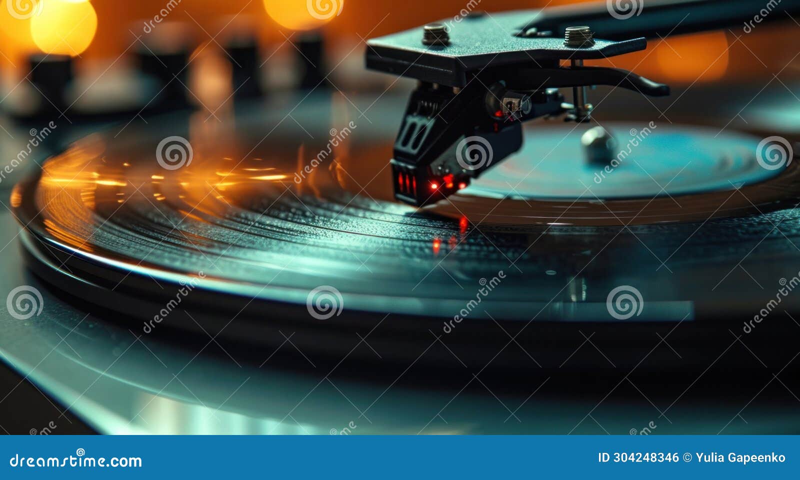 The Vinyl Record is Playing in the Background Stock Illustration ...