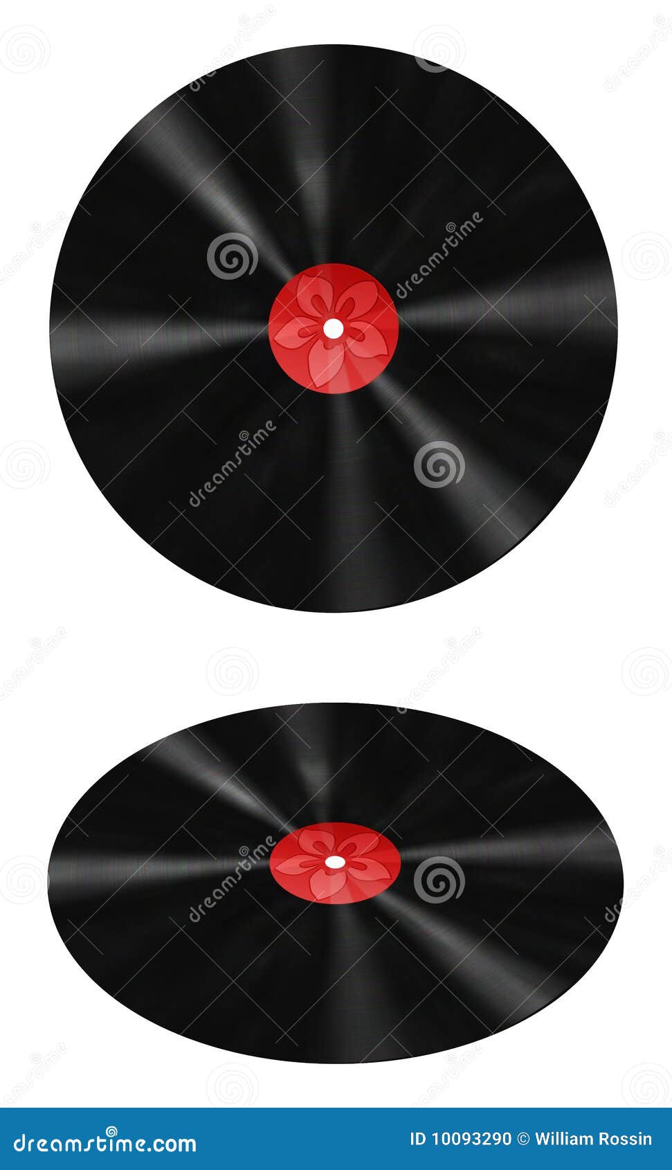 Vinyl Record with Red Label Stock Illustration - Illustration of song ...