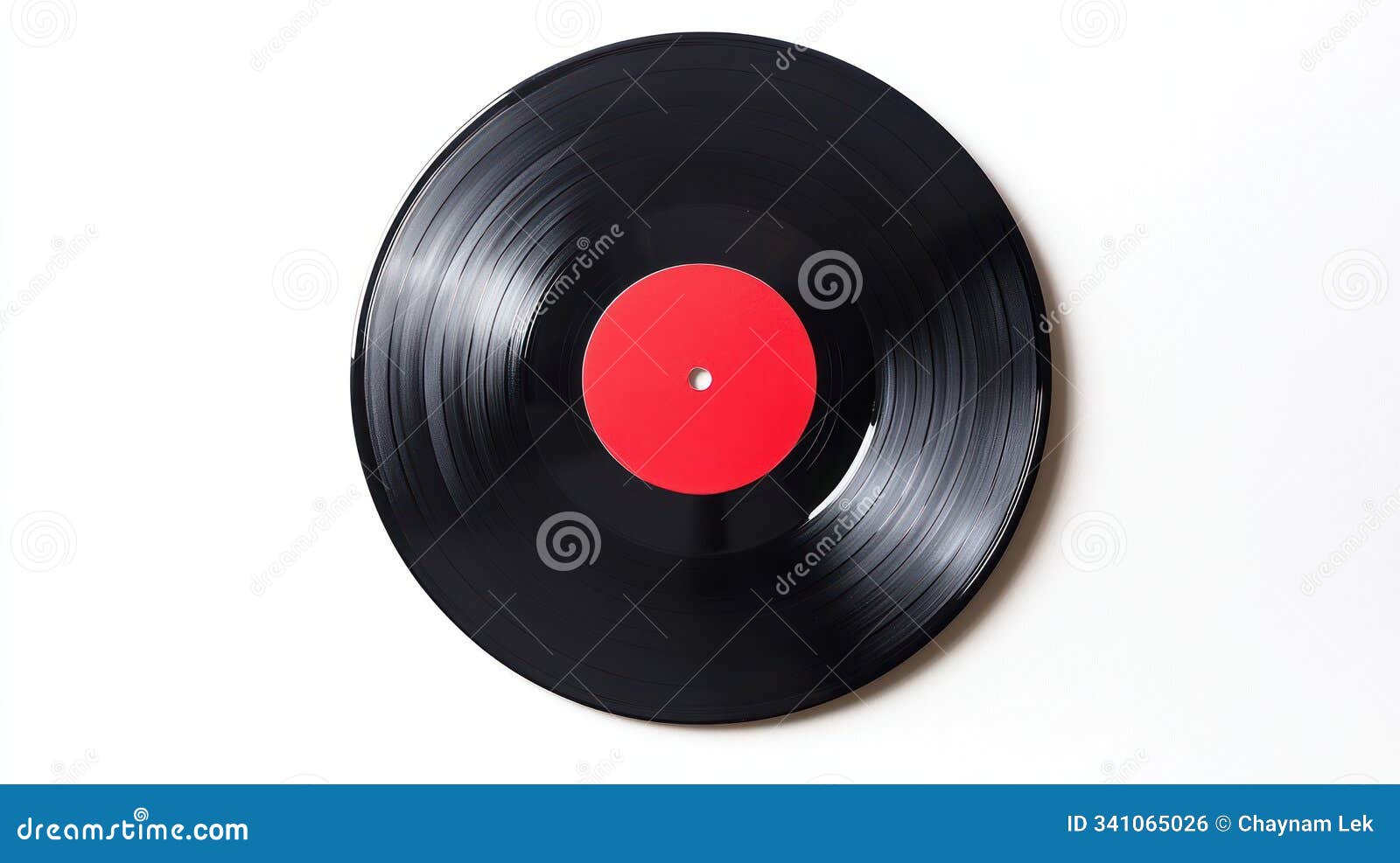 Vinyl Record with Red Sticker Stock Illustration - Illustration of ...