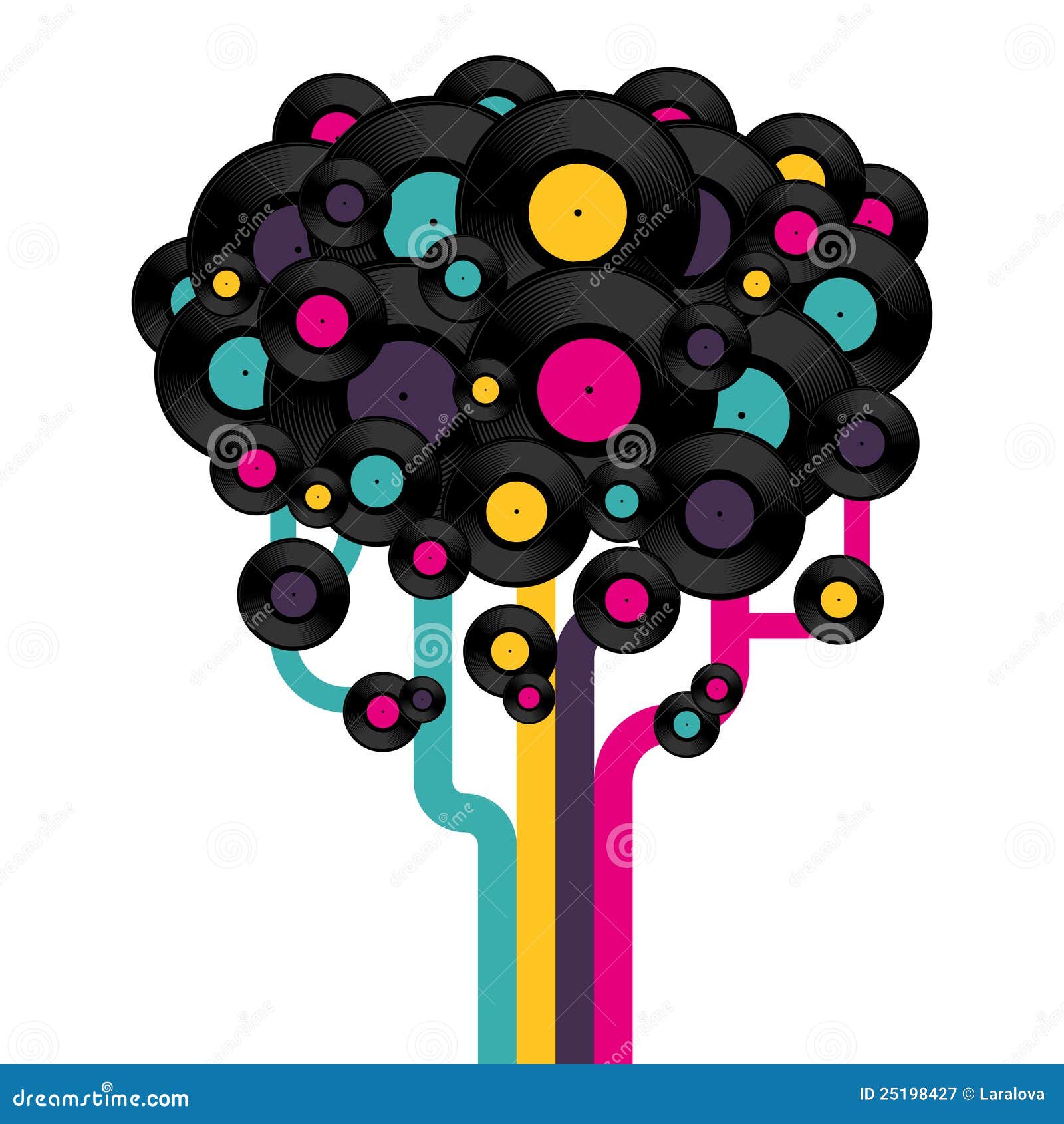 Vinyl record tree stock vector. Illustration of disco - 25198427