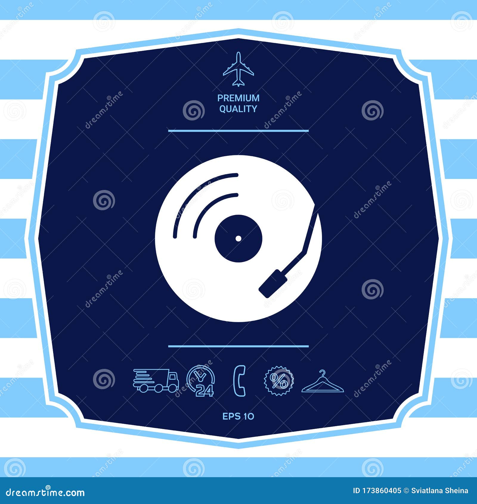 Vinyl Record Turntable Icon. Graphic Elements for Your Design Stock ...