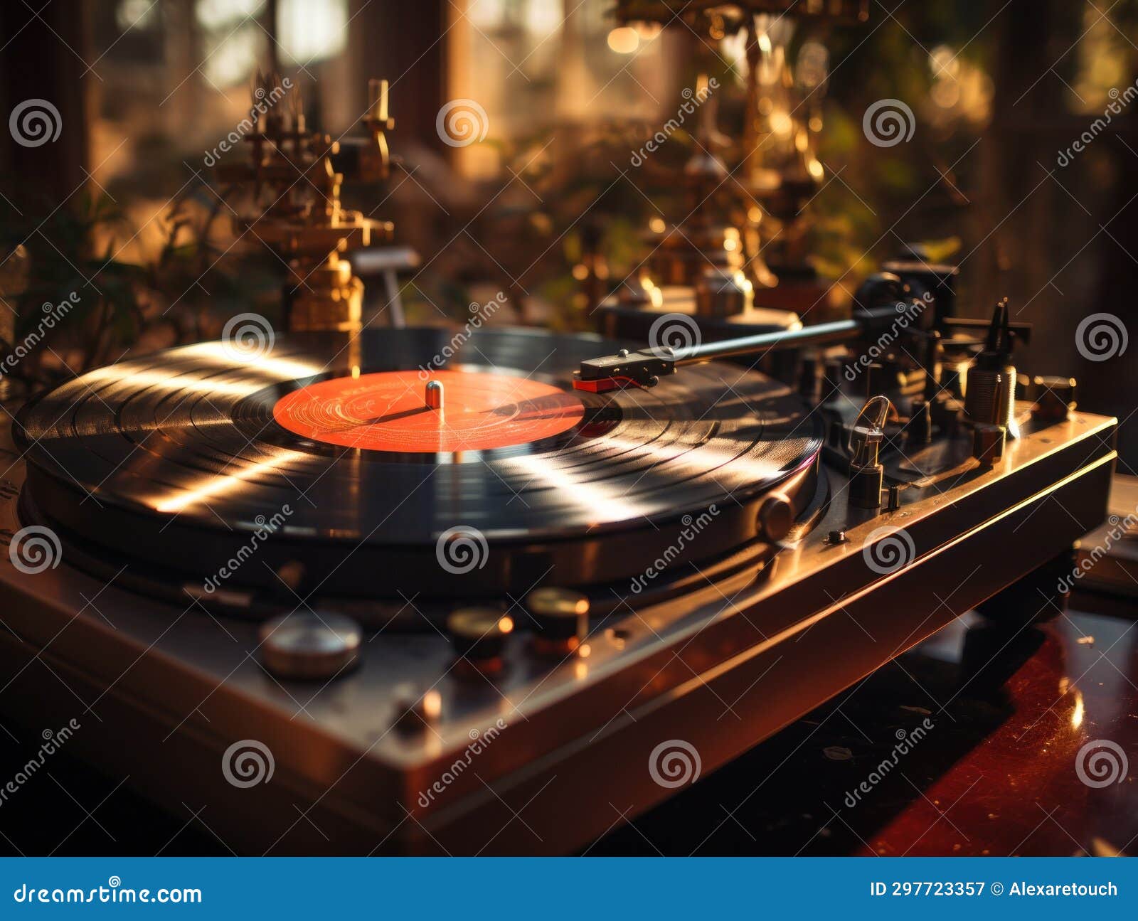 Vinyl record on turntable stock image. Image of stereo - 297723357
