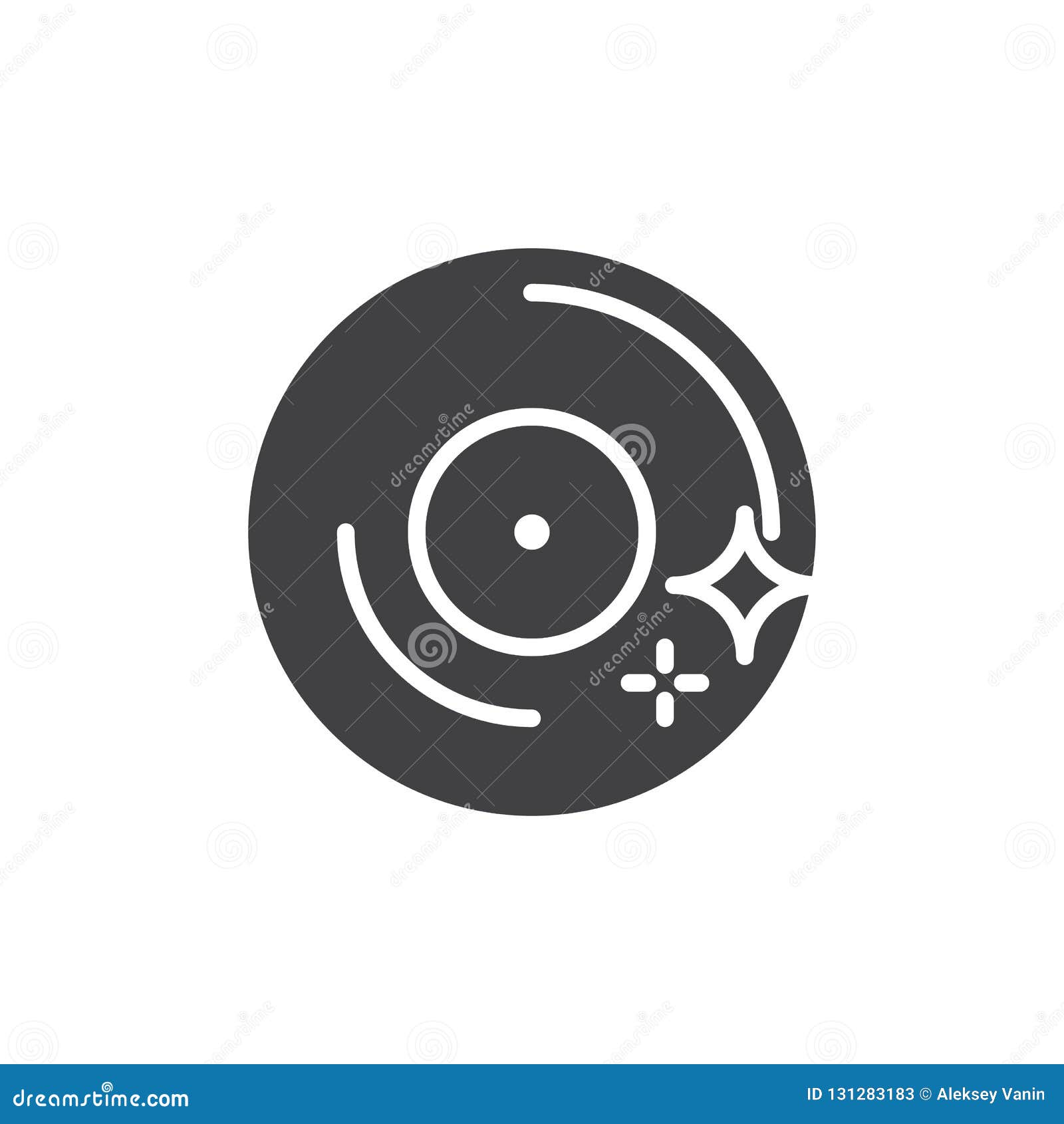 Vinyl record vector icon stock vector. Illustration of happy - 131283183