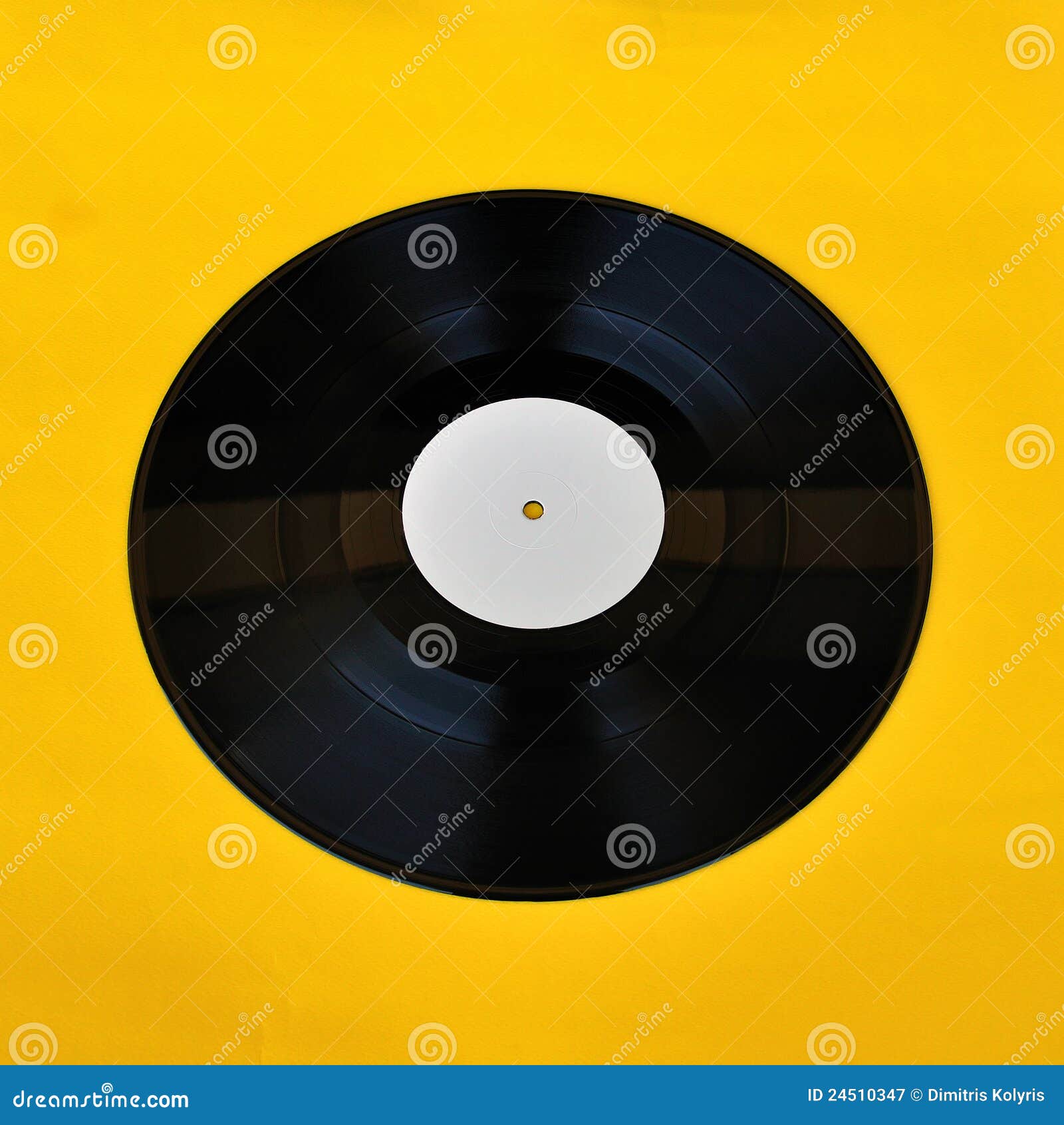 Vinyl Record White Label Promo Stock Image - Image of blank, closeup ...