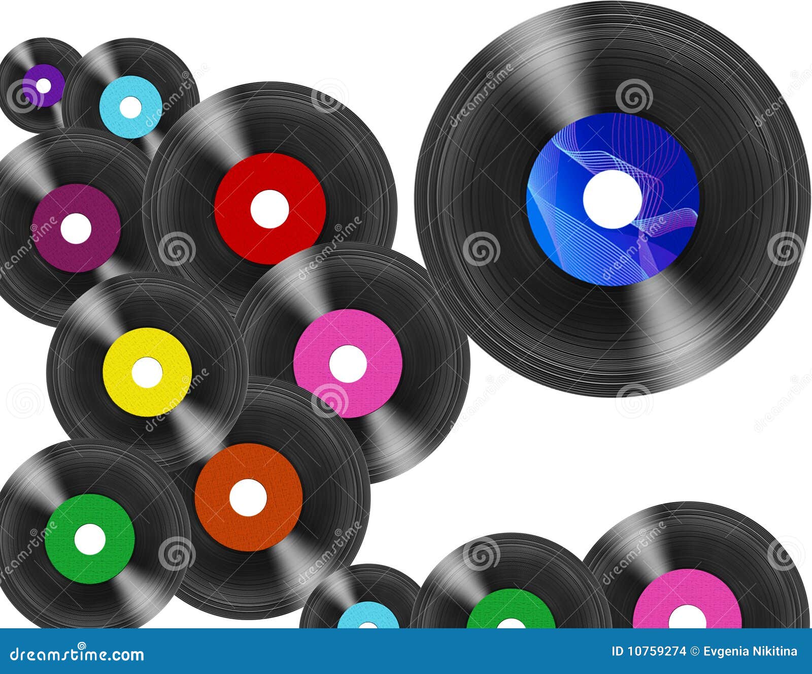 Vinyl Records Border Vector Illustration | CartoonDealer.com #107634770