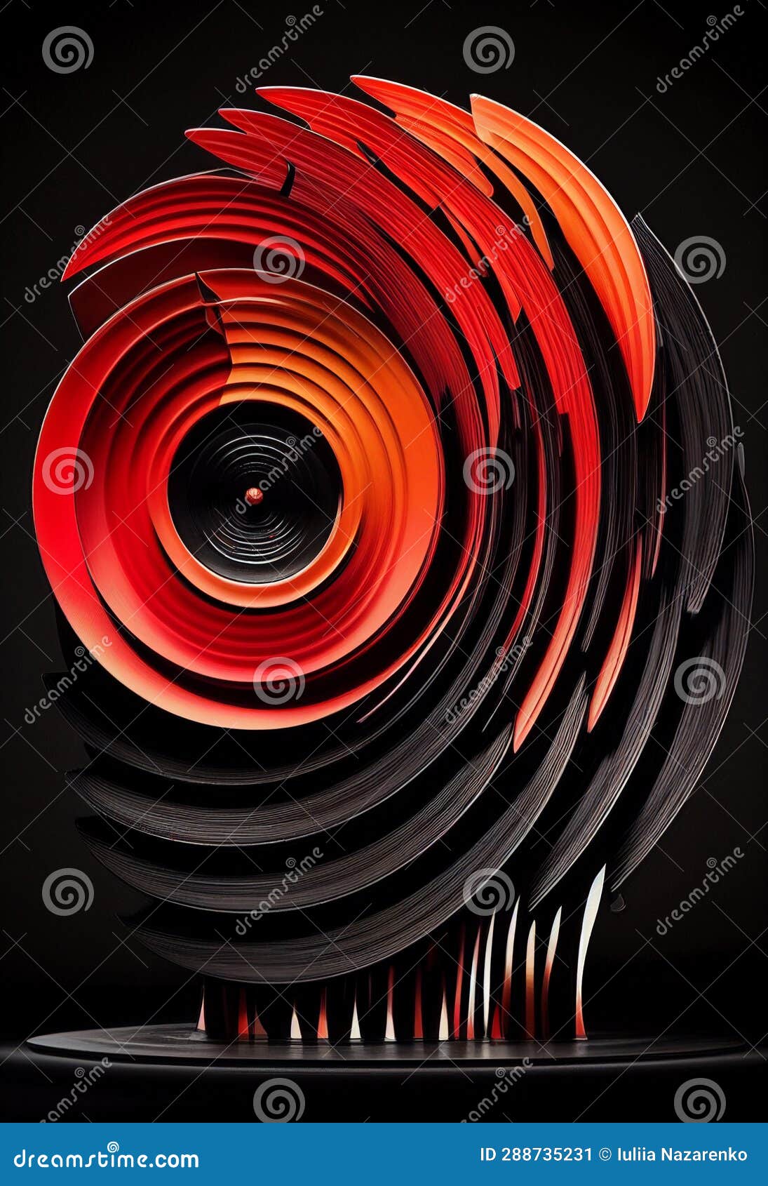 Vinyl Records in Black and Red. AI Generated Stock Illustration ...