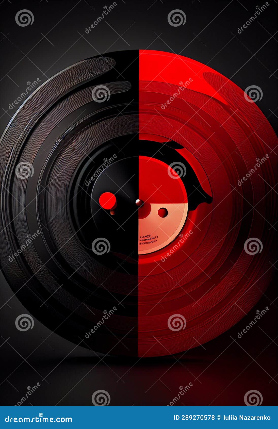 Vinyl Records in Black and Red. AI Generated Stock Photo - Image of ...