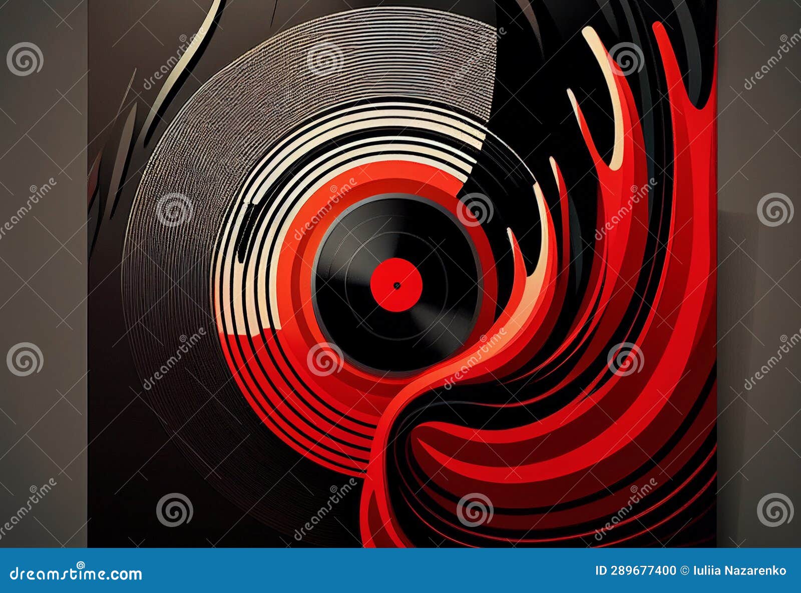 Vinyl Records in Black and Red. AI Generated Stock Photo - Image of ...