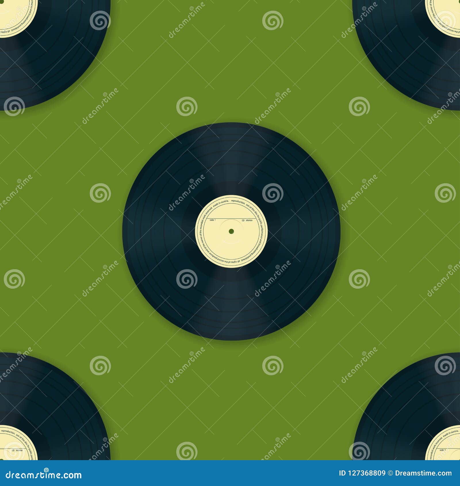 Vinyl Records.Seamless Pattern Stock Illustration - Illustration of ...