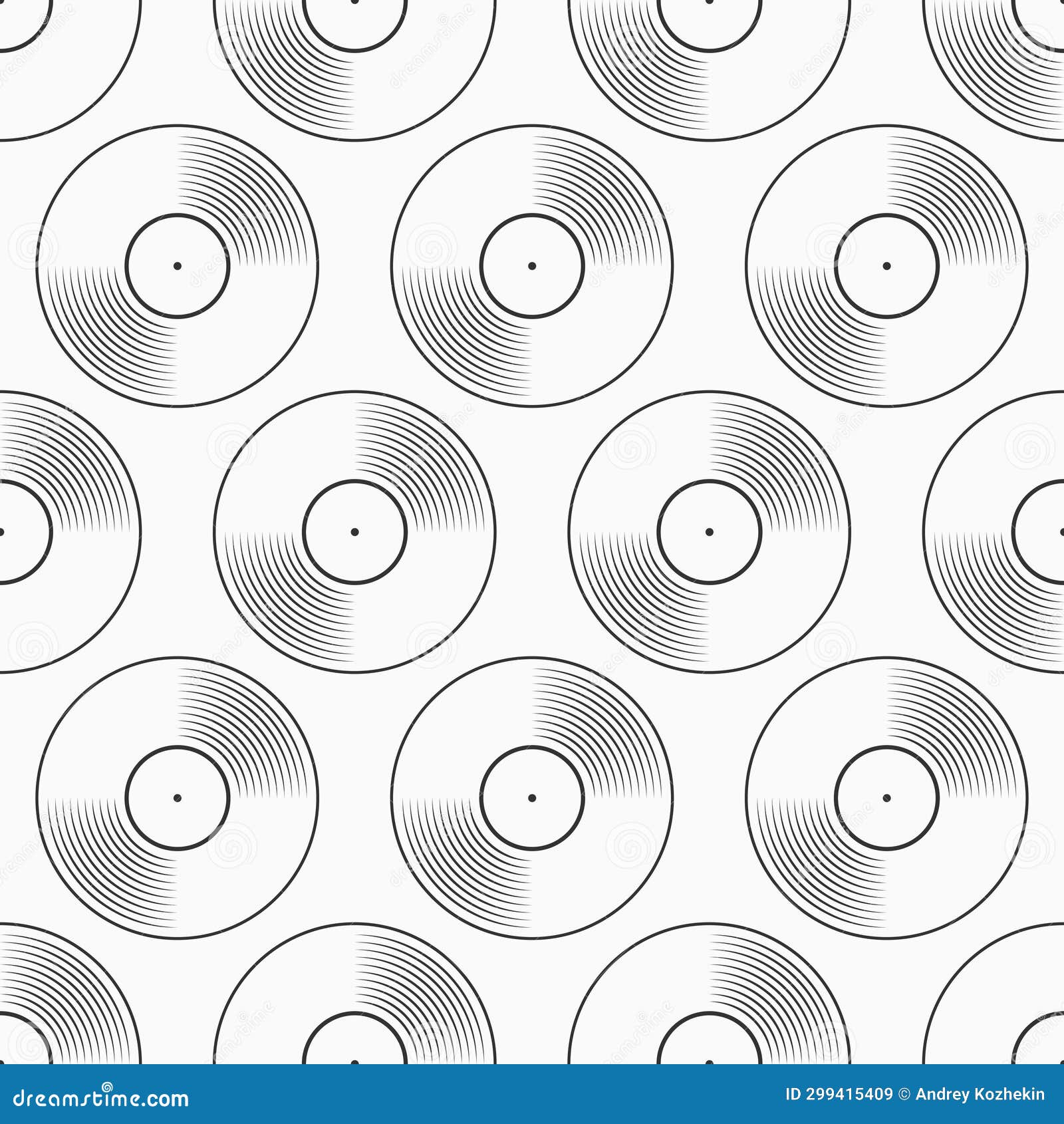 Vinyl Records Seamless Pattern. Vector Vinyl Record Discs Outline ...