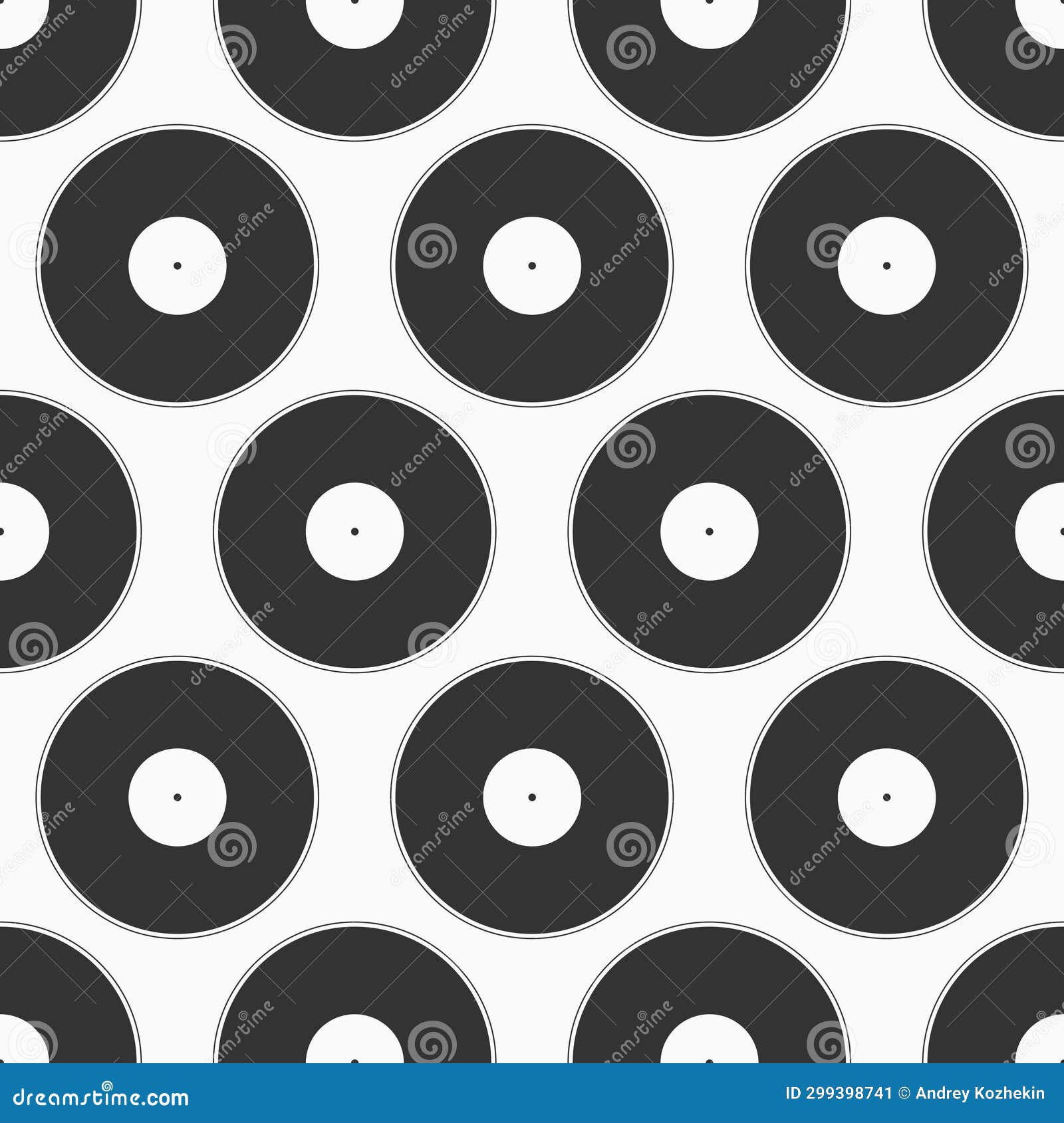 Vinyl Records Seamless Pattern. Vector Vinyl Record Discs Simple Flat ...