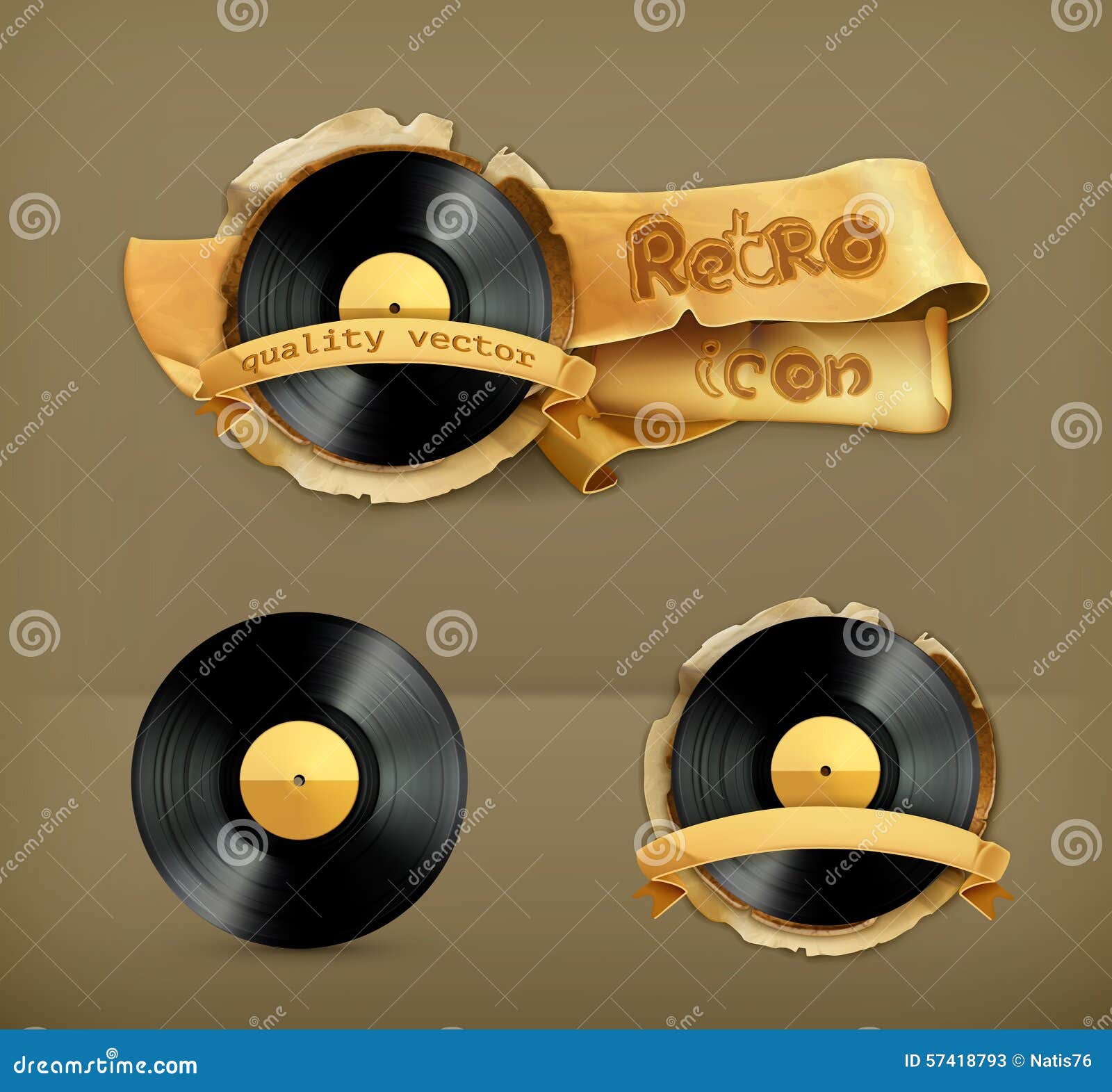 Vinyl Records Border Vector Illustration | CartoonDealer.com #107634770