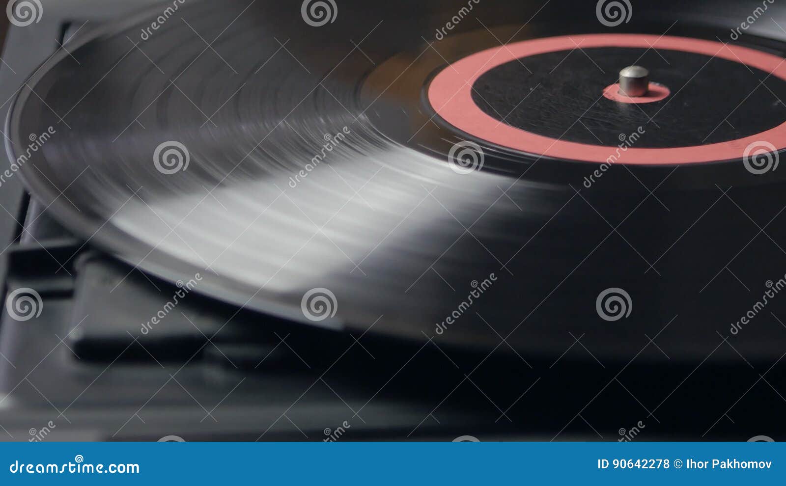 Vinyl Rotating on a Turntable, Top View Stock Footage - Video of ...