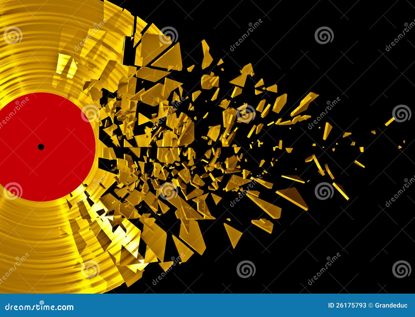 Vinyl shatter gold stock illustration. Illustration of black - 26175793
