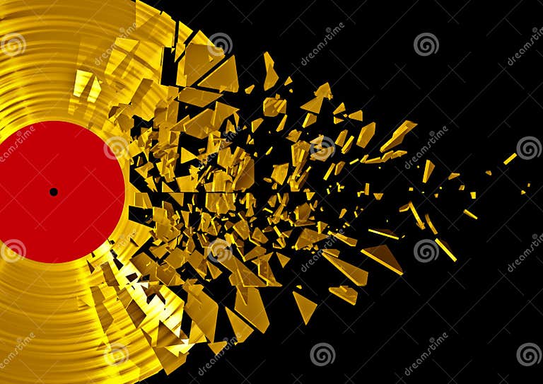 Vinyl shatter gold stock illustration. Illustration of black - 26175793