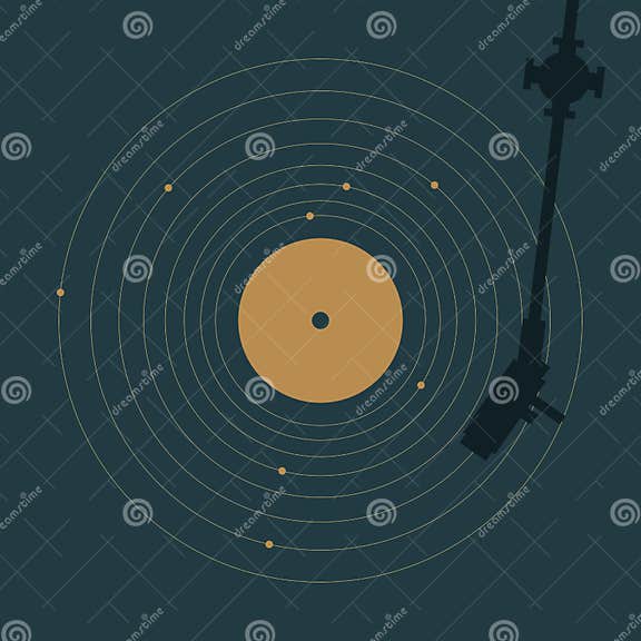 Vinyl and solar system stock vector. Illustration of concept - 33983542