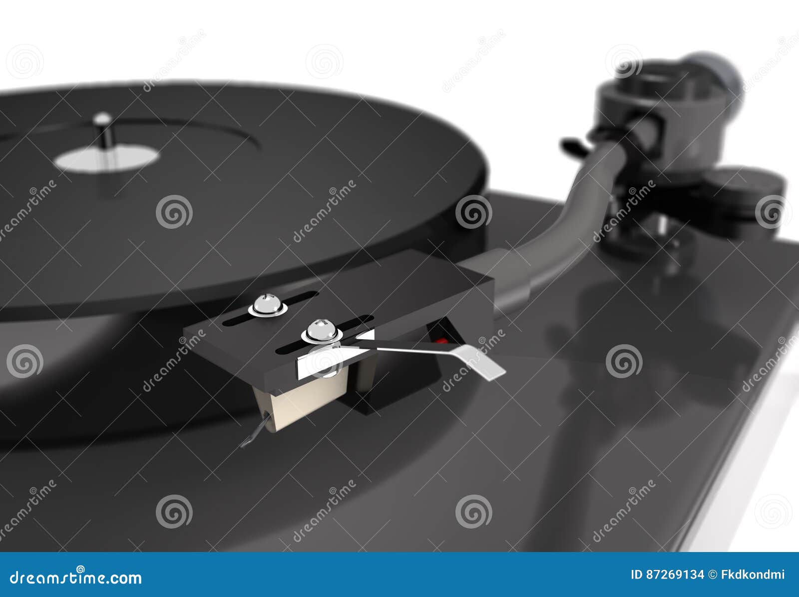 Vinyl Turntable Close-up 3d Illustration. Stock Illustration ...