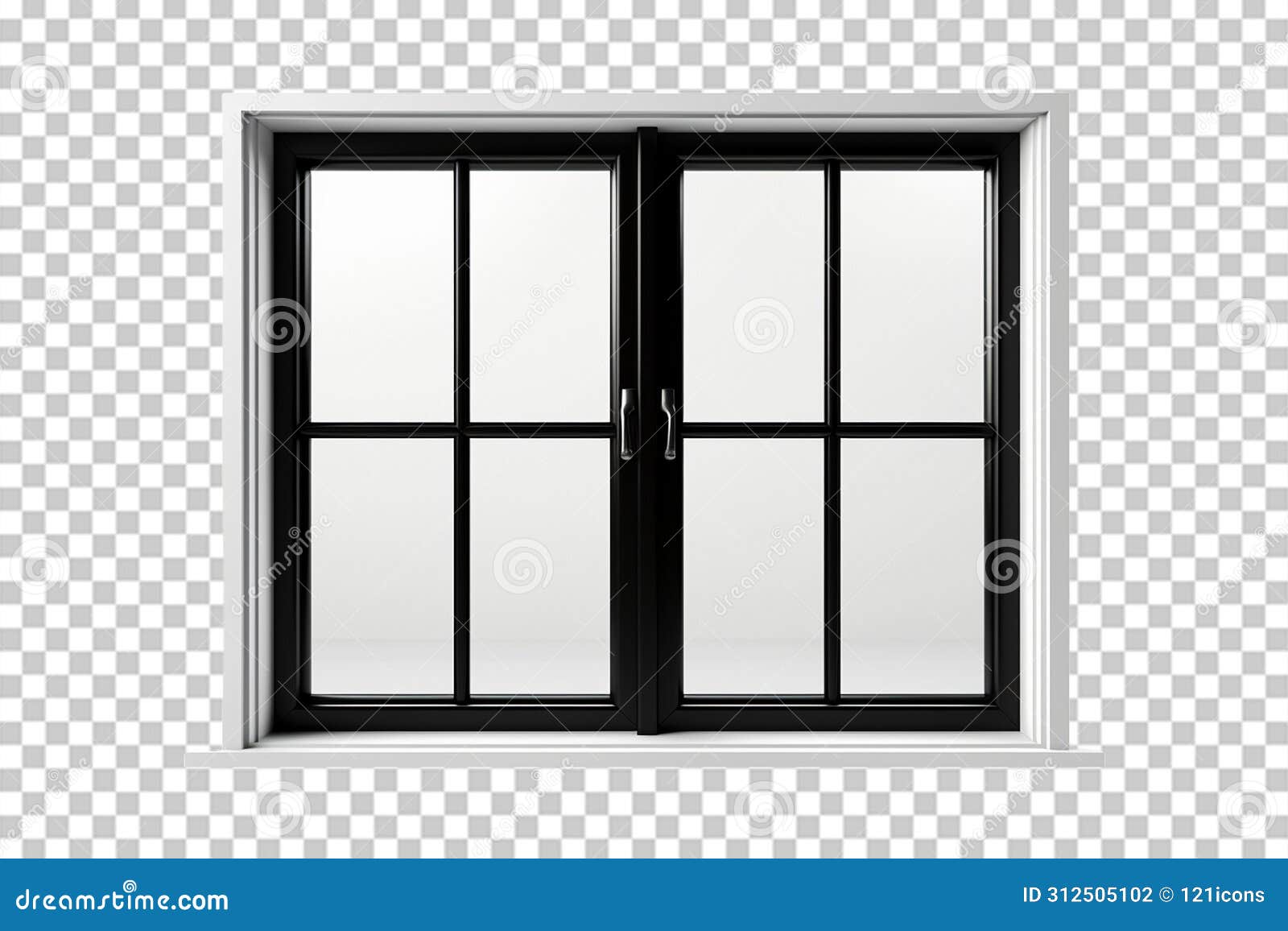 Vinyl Window on Transparent Background Stock Photo - Illustration of ...