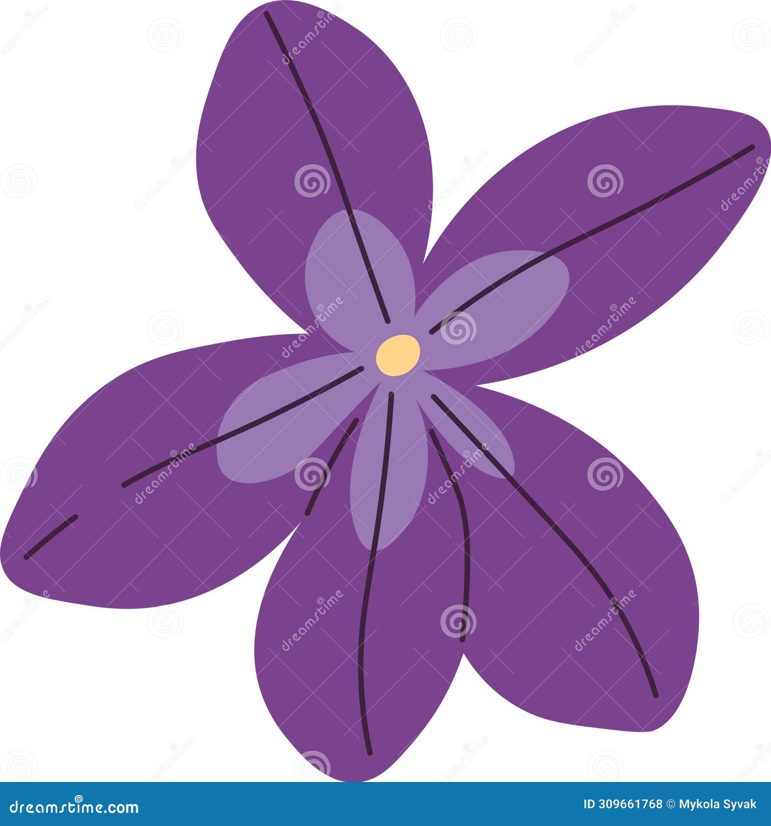 Viola Flower Head stock vector. Illustration of isolated - 309661768