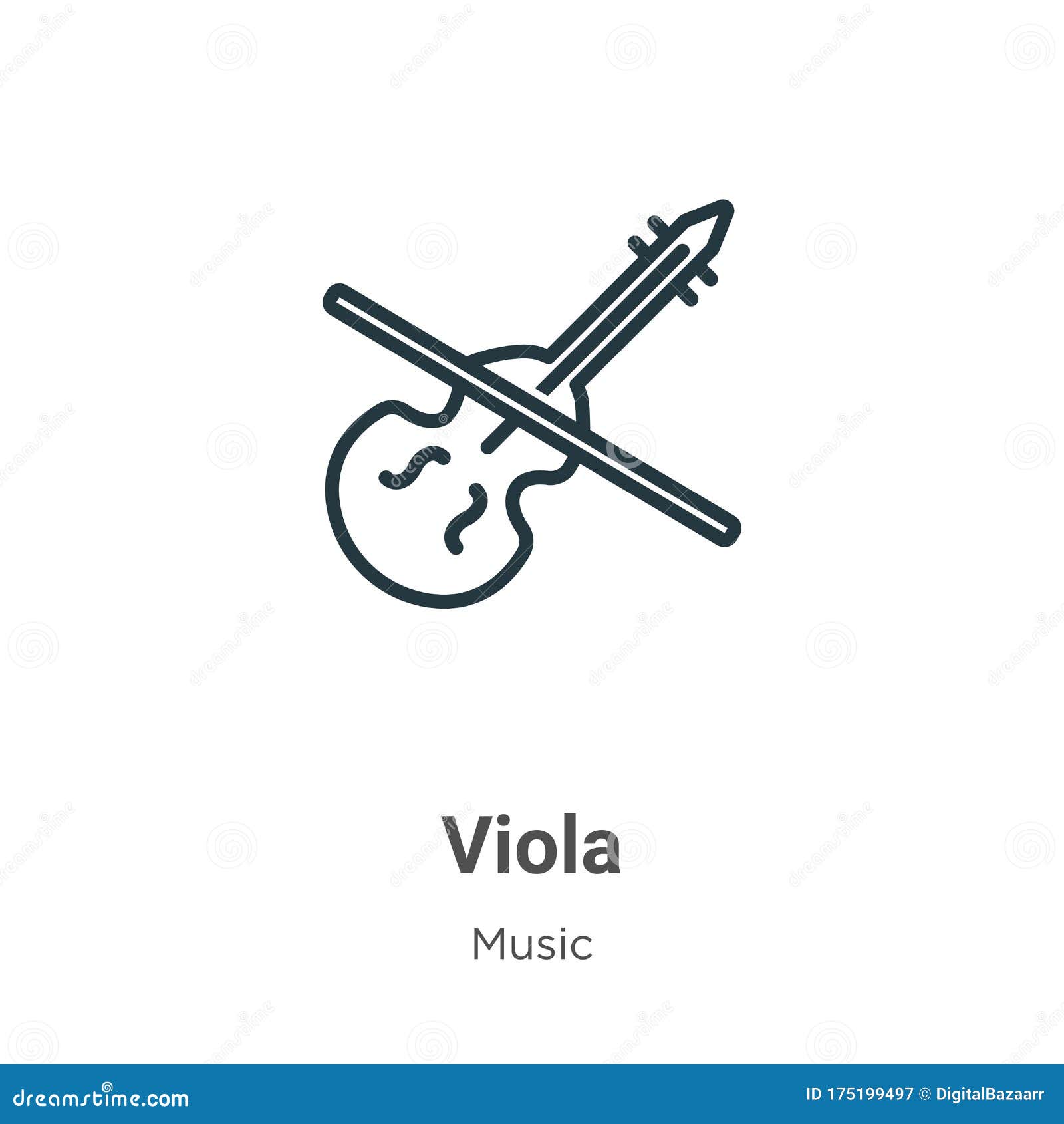Viola Outline Vector Icon. Thin Line Black Viola Icon, Flat Vector ...