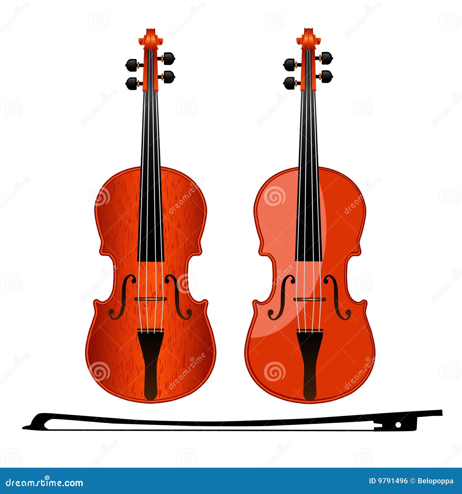 Viola two stock vector. Illustration of orchestra, wood - 9791496