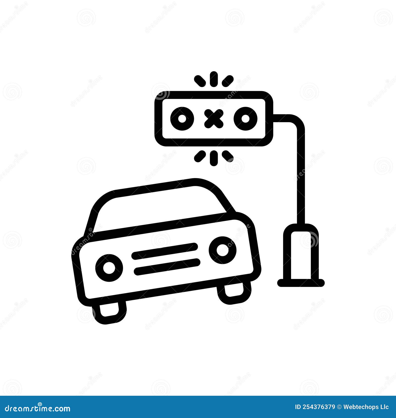 Black Line Icon for Violation, Traffic and Accident Stock Illustration ...