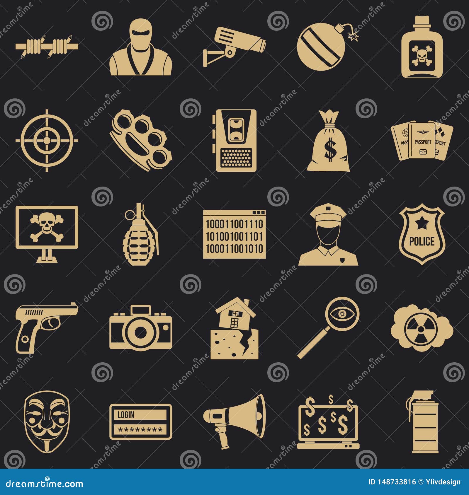 Violation Icons Set, Simple Style Stock Vector - Illustration of danger ... Violation Icons Set, Simple Style Stock Vector - Illustration of danger ...