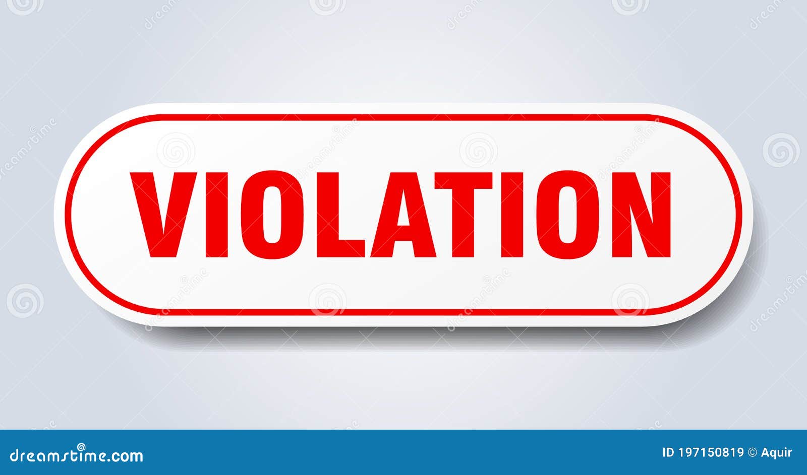 Violation Sign. Rounded Isolated Button. White Sticker Stock Vector ...