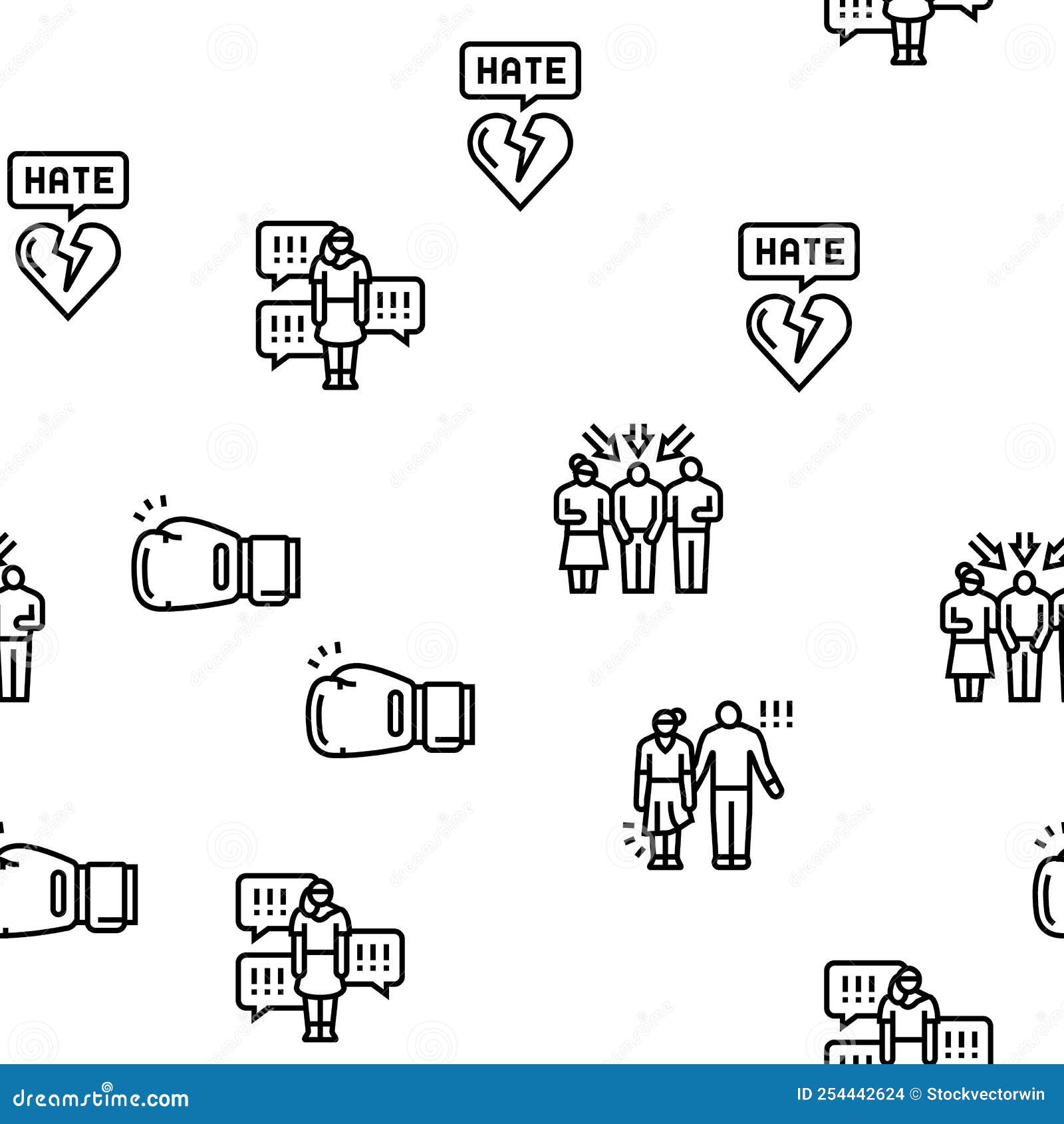 Violence First Aggressive Hand Vector Seamless Pattern Stock Vector ...