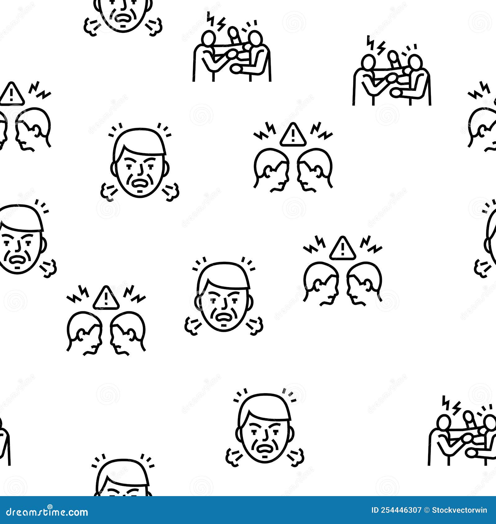 Violence First Aggressive Hand Vector Seamless Pattern Stock Vector ...