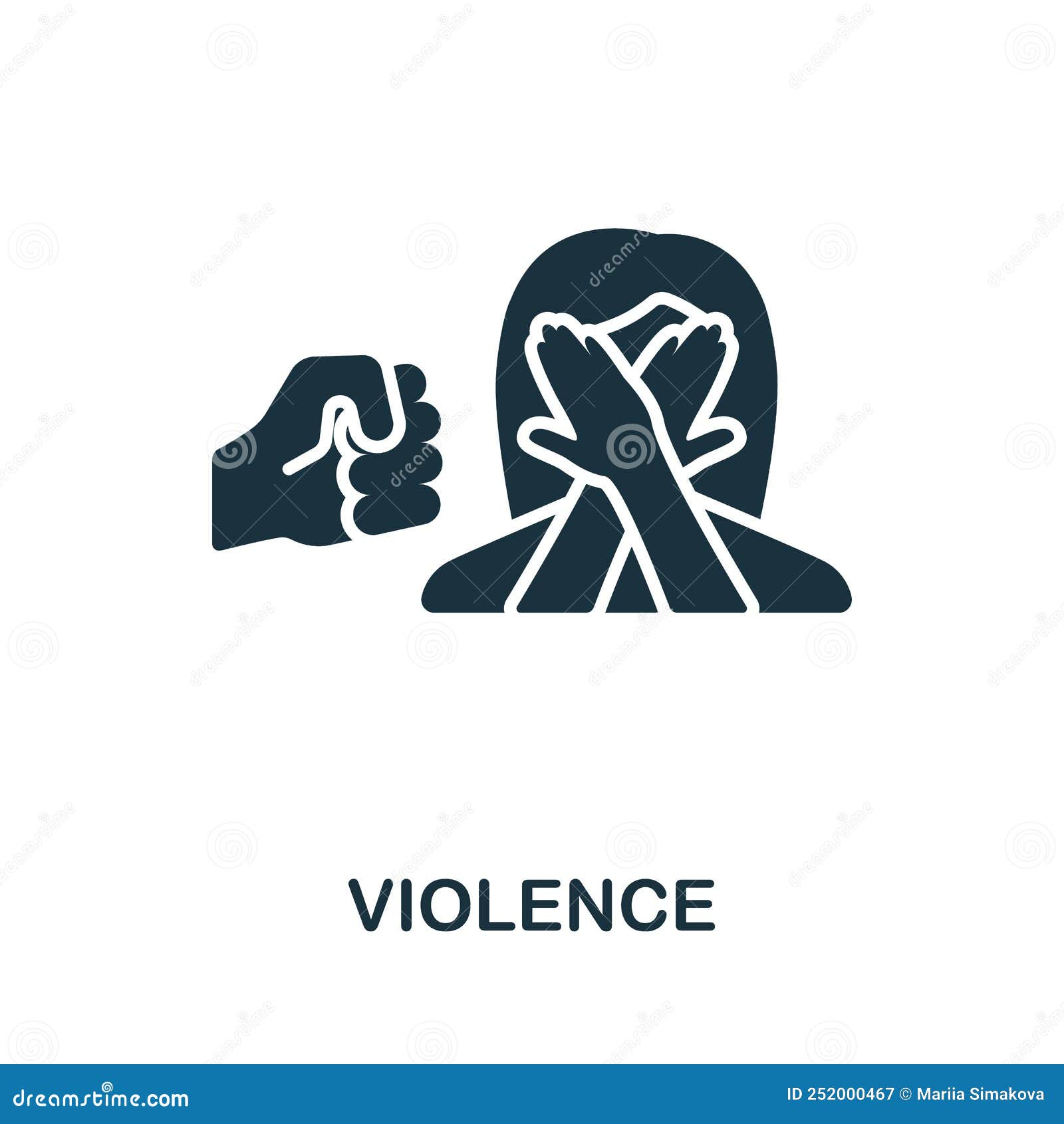 Violence Icon. Monochrome Simple Line Harassment Icon for Templates ...
